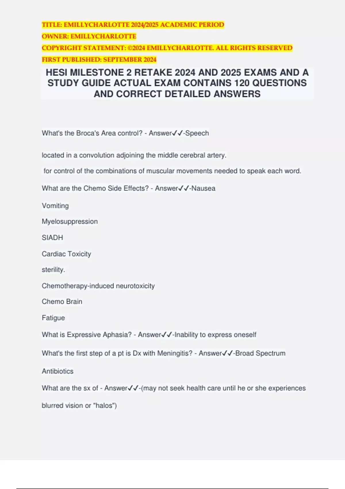 HESI MILESTONE 2 RETAKE 2024 AND 2025 EXAMS AND A STUDY GUIDE ACTUAL ...