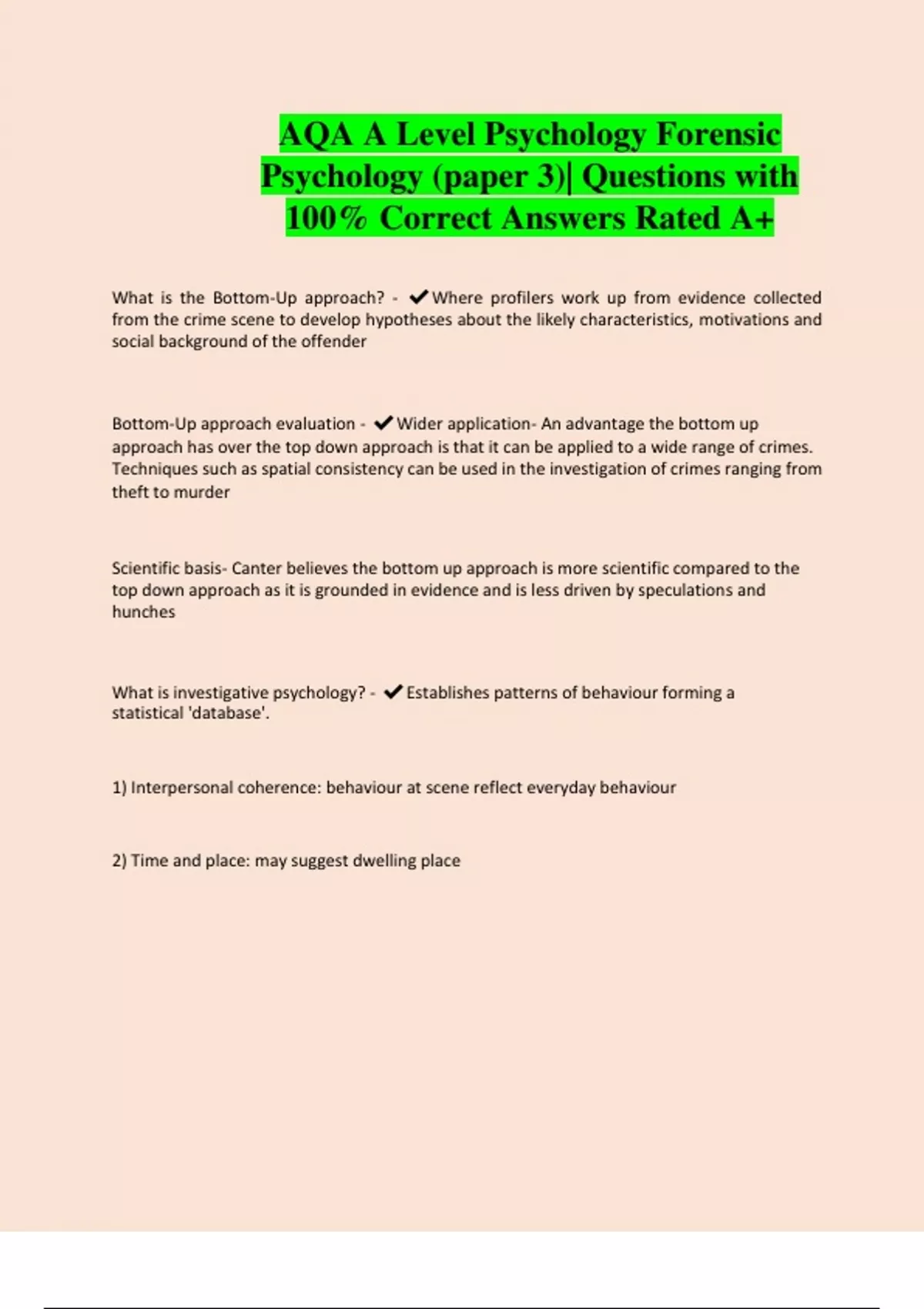 AQA A-level Biology EXAMS BUNDLE |Questions Solved 100% Correct| Verified Solutions-Newest 2025 ...