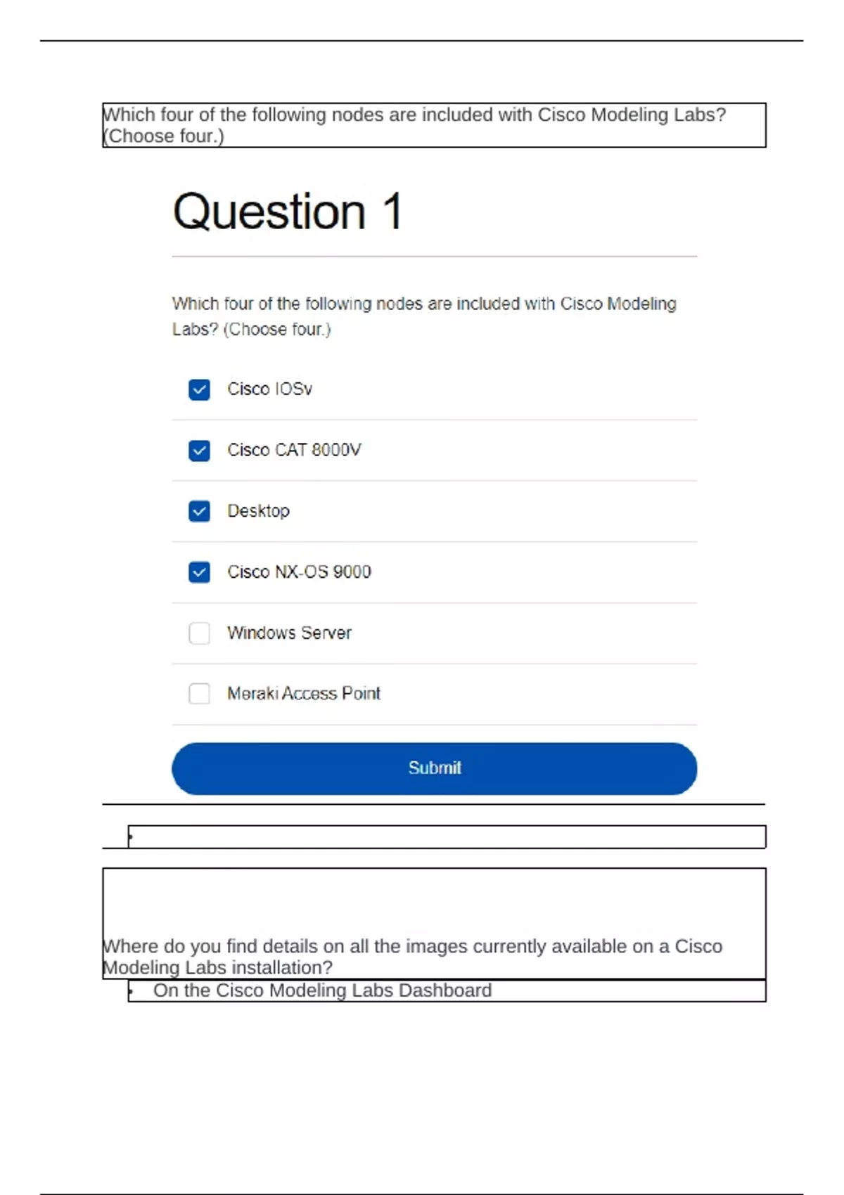 Introduction to Network Simulations with CISCO Modeling Labs Post Assessment - MISC (COMPMISC ...