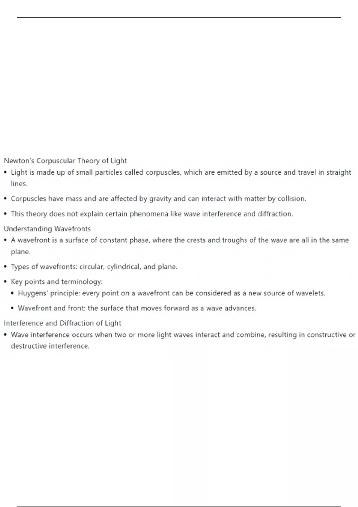 Summary Newton's Corpuscular Theory of Light - Physics - Stuvia US