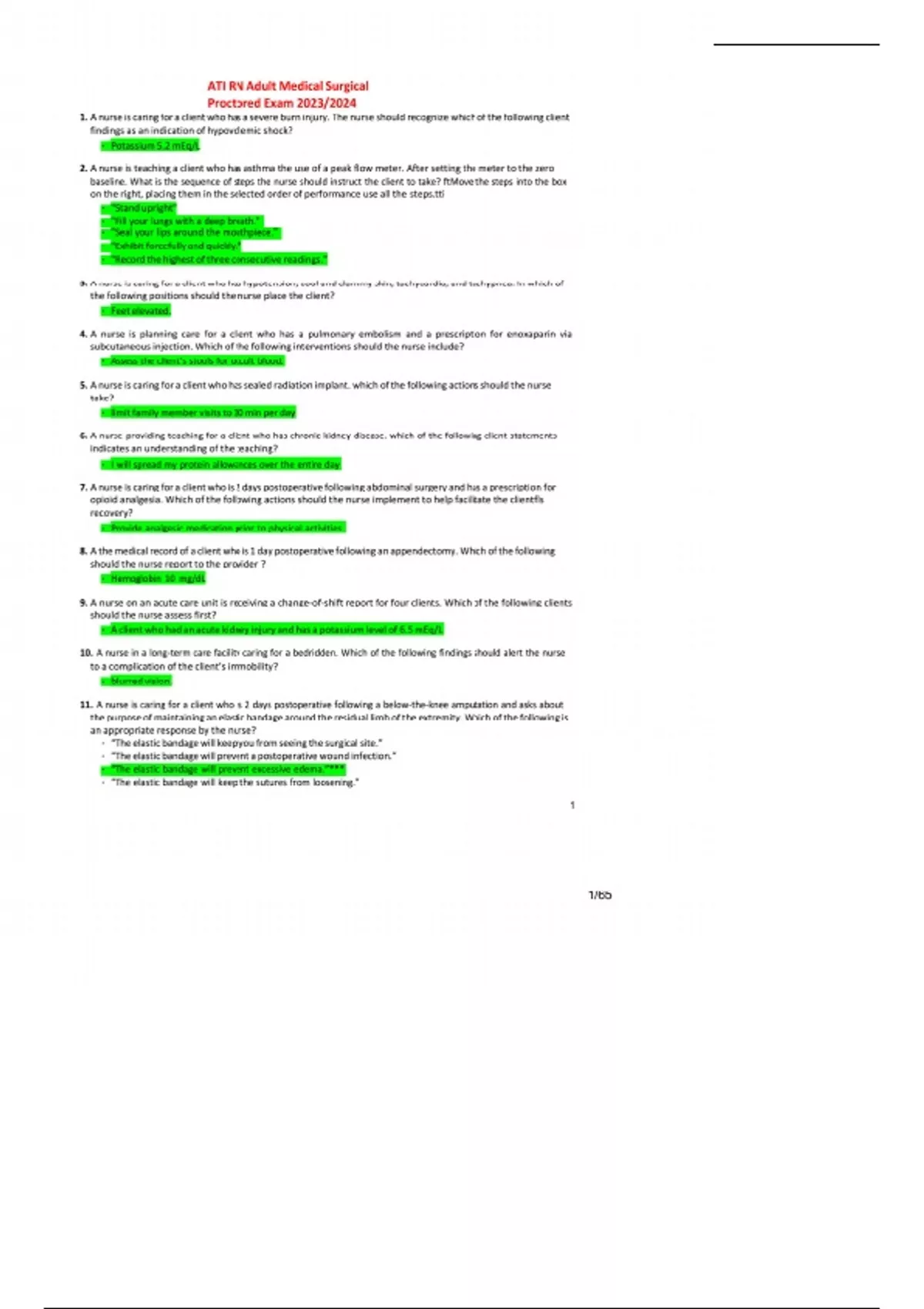 ATI RN Adult Medical Surgical Proctored Exam LATEST VERSION - Adult ...