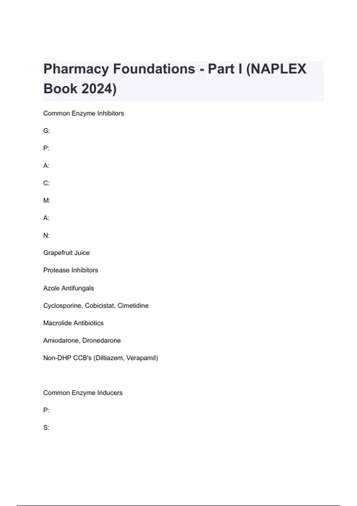 Pharmacy Foundations - Part I (NAPLEX Book 2024) Exam Questions with ...