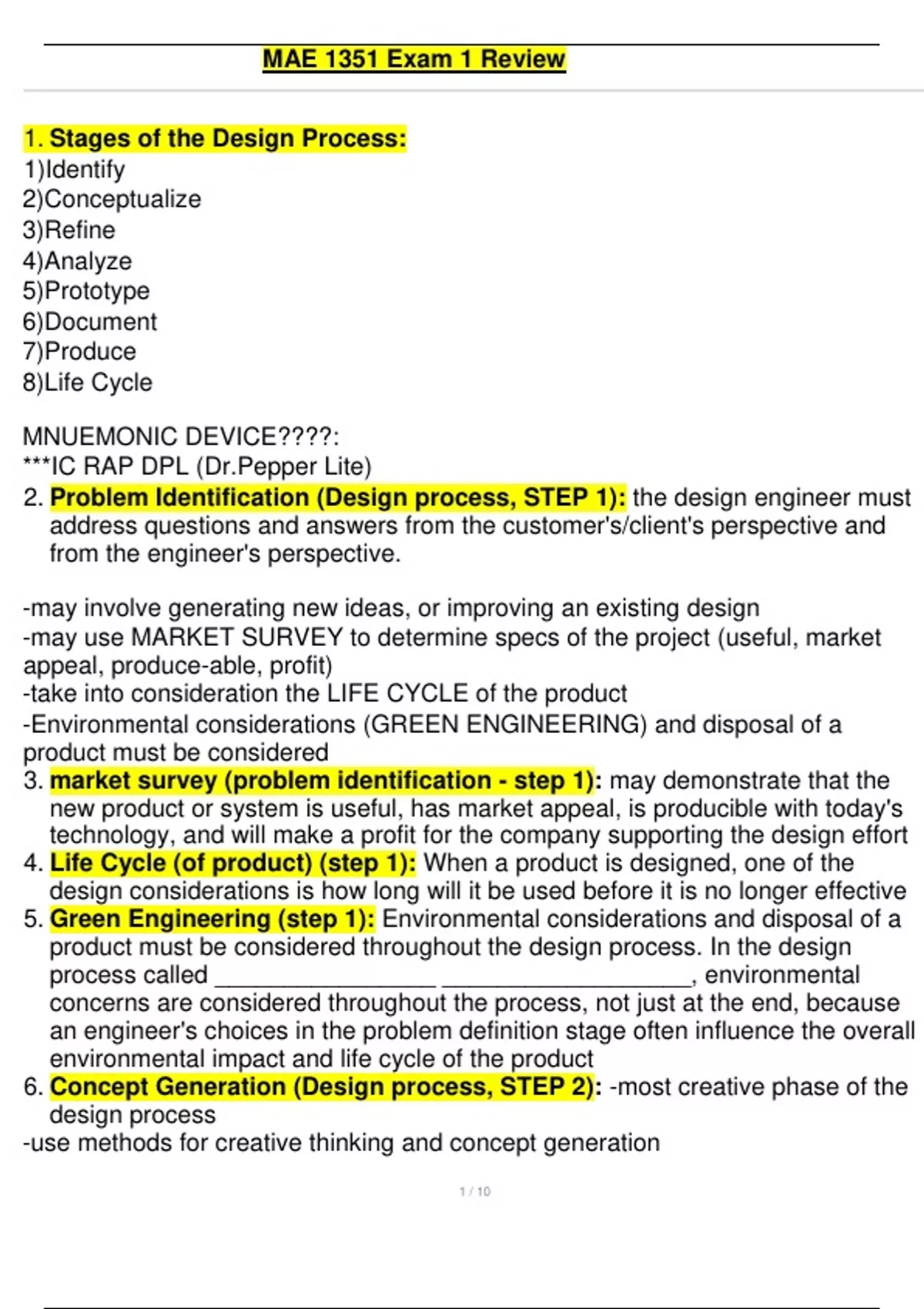 Mae 1351 exam 1 review questions & answers updated guide new 2024 - MAE ...
