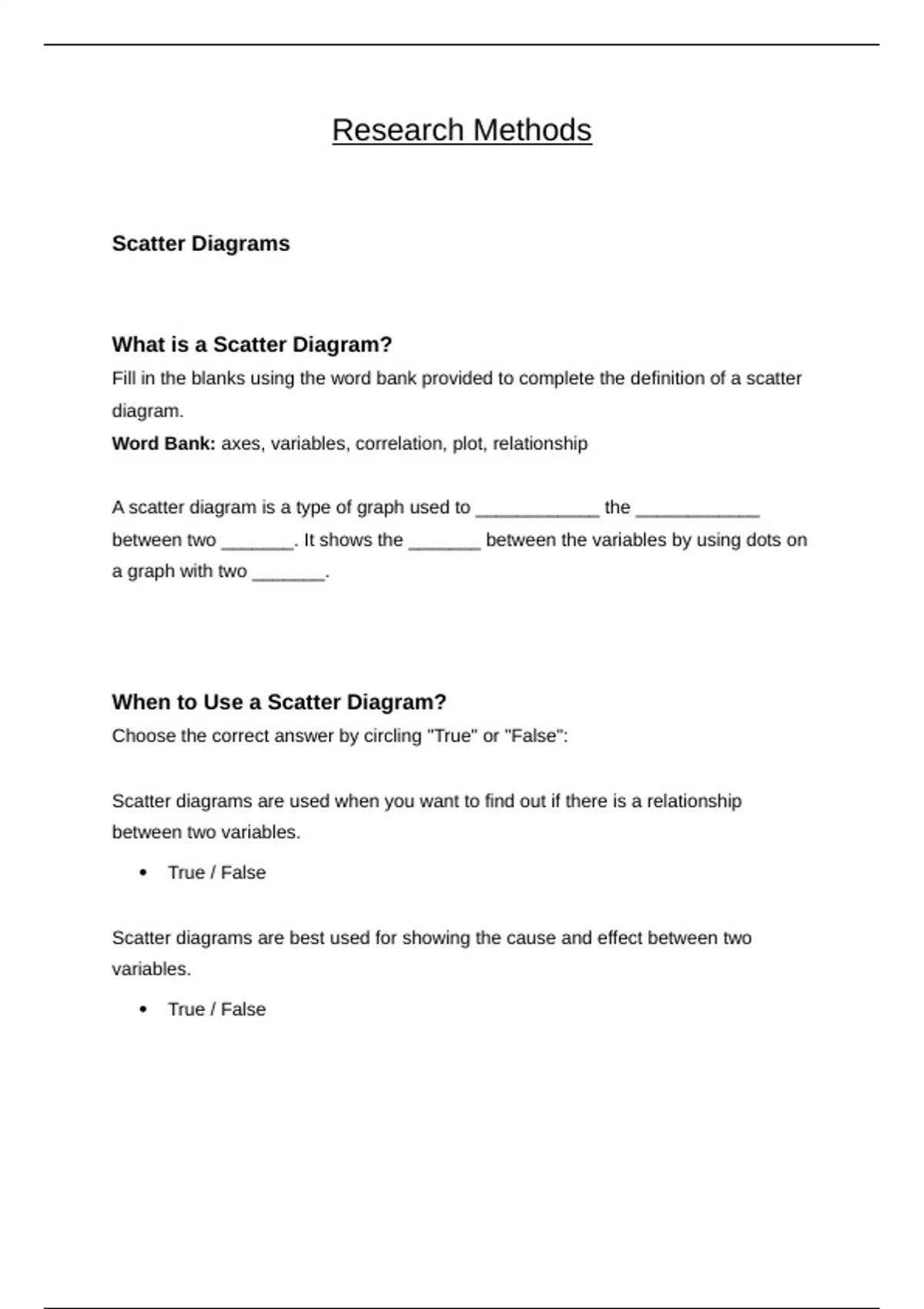 GCSE AQA Psychology Scatter Diagrams Worksheet - Psychology - Stuvia UK