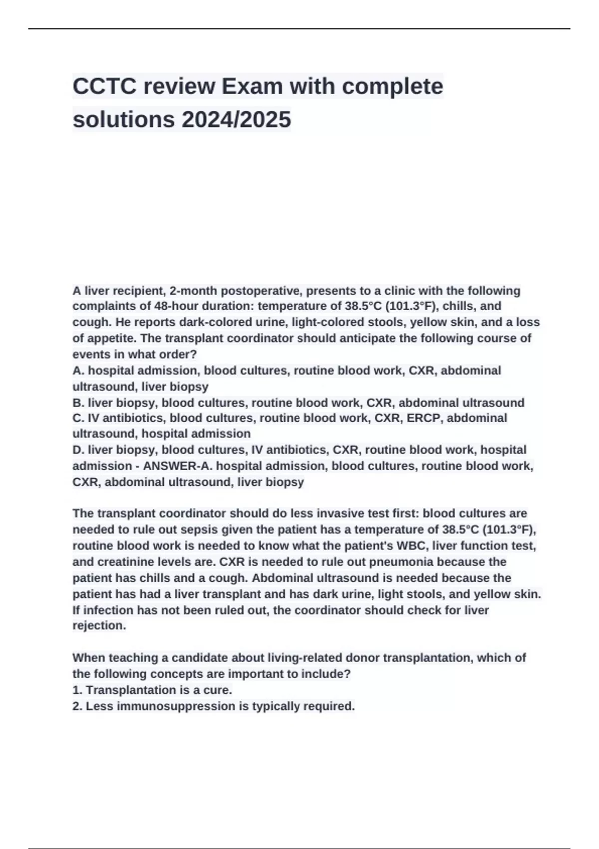 CCTC review Exam with complete solutions 2024_2025 - CCTC - Stuvia US