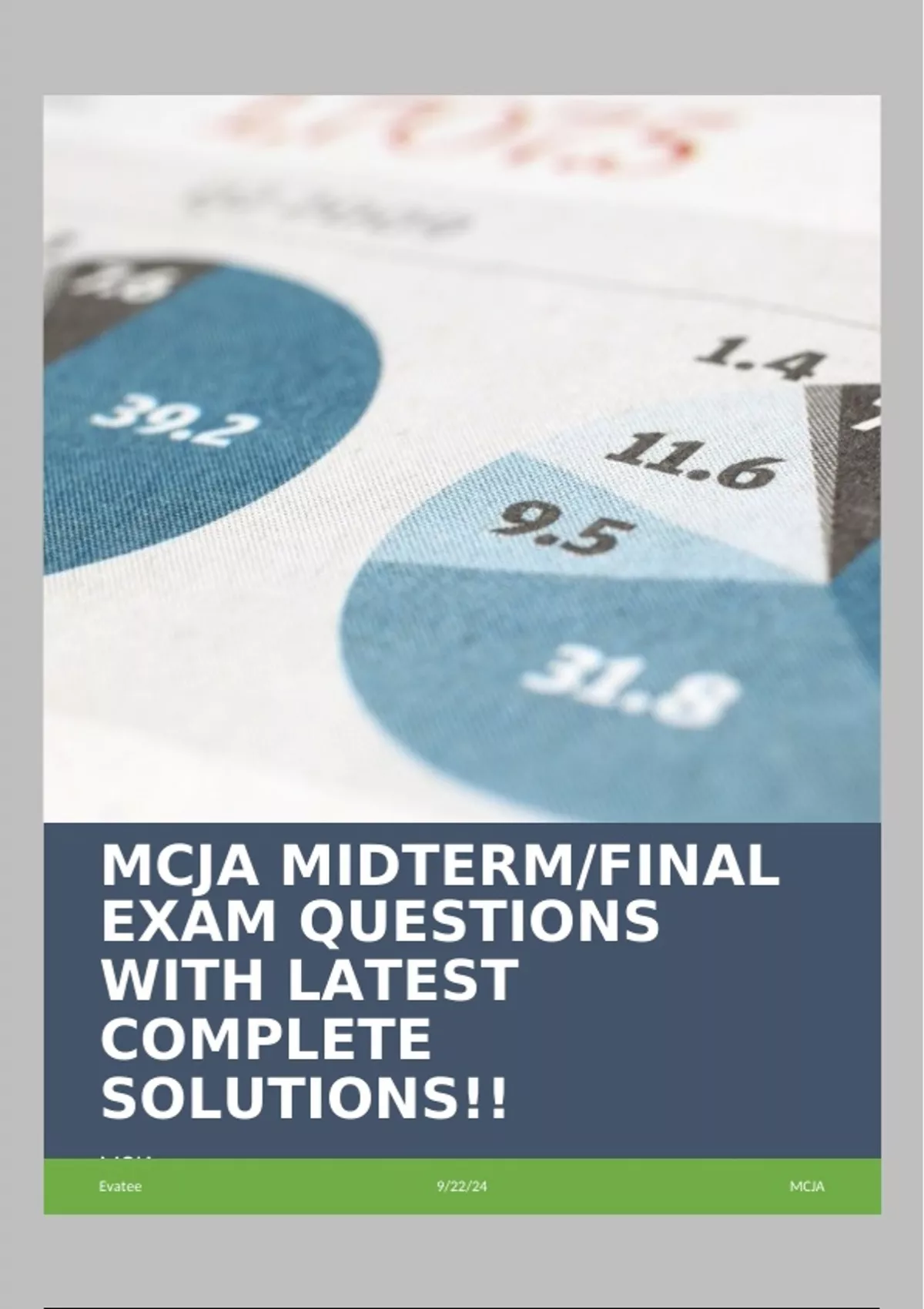 MCJA MIDTERM/FINAL EXAM QUESTIONS WITH LATEST COMPLETE SOLUTIONS ...