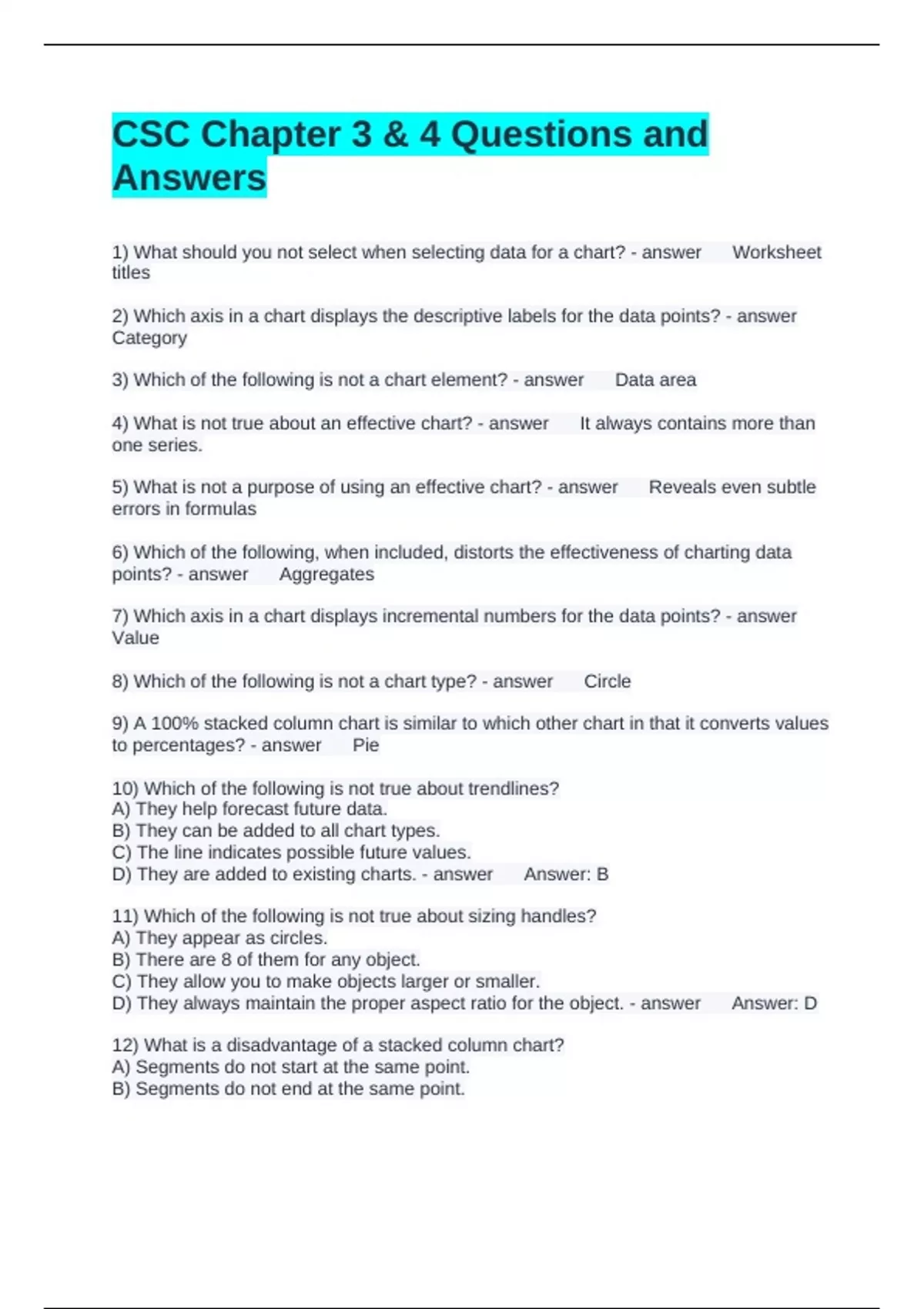 Csc Chapter 3 And 4 Questions And Answers Csc Cyber Secure Coder Stuvia Us