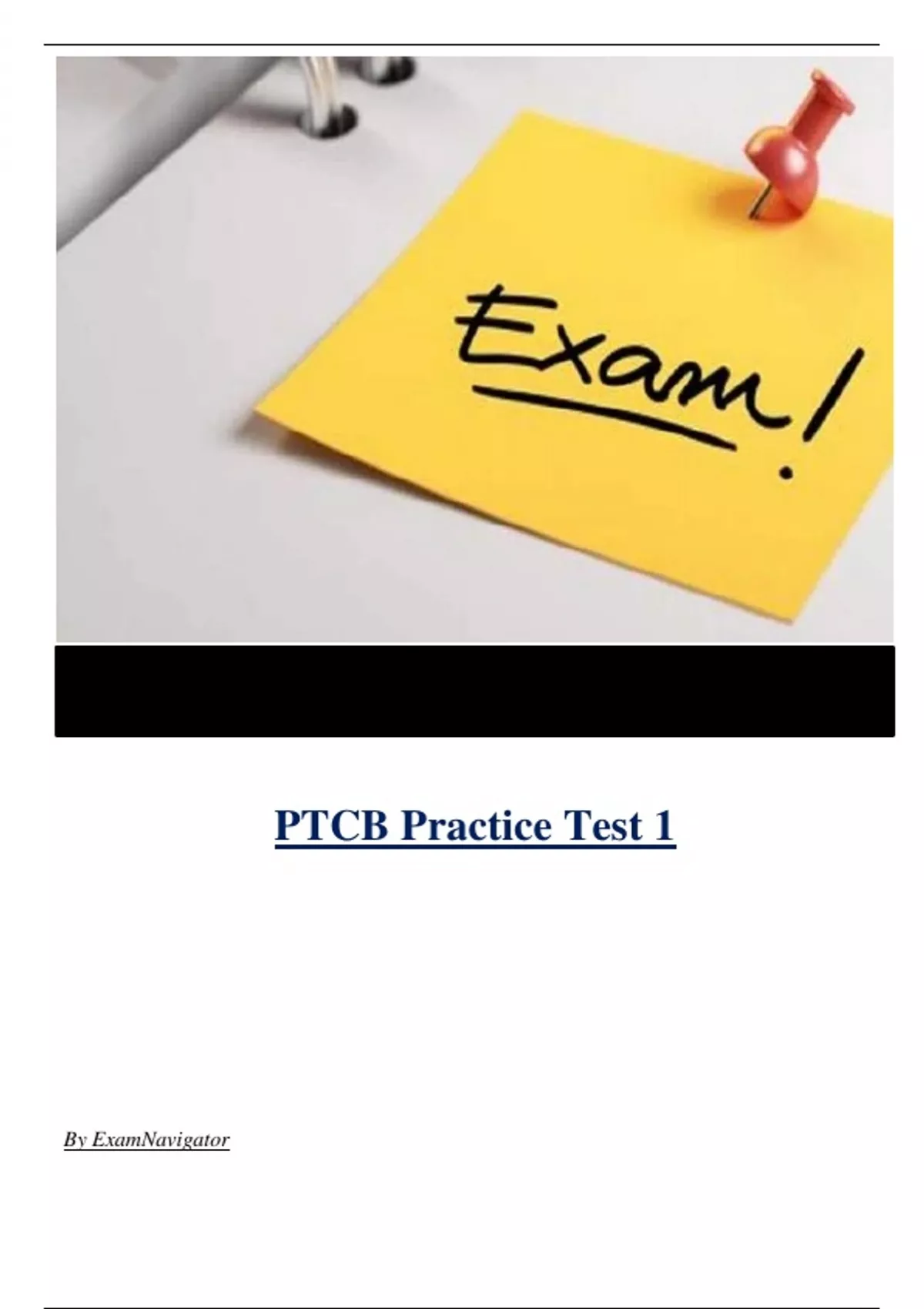 PTCB Practice Test 1 ( Latest 2024 / 2025 ) Actual Questions and ...