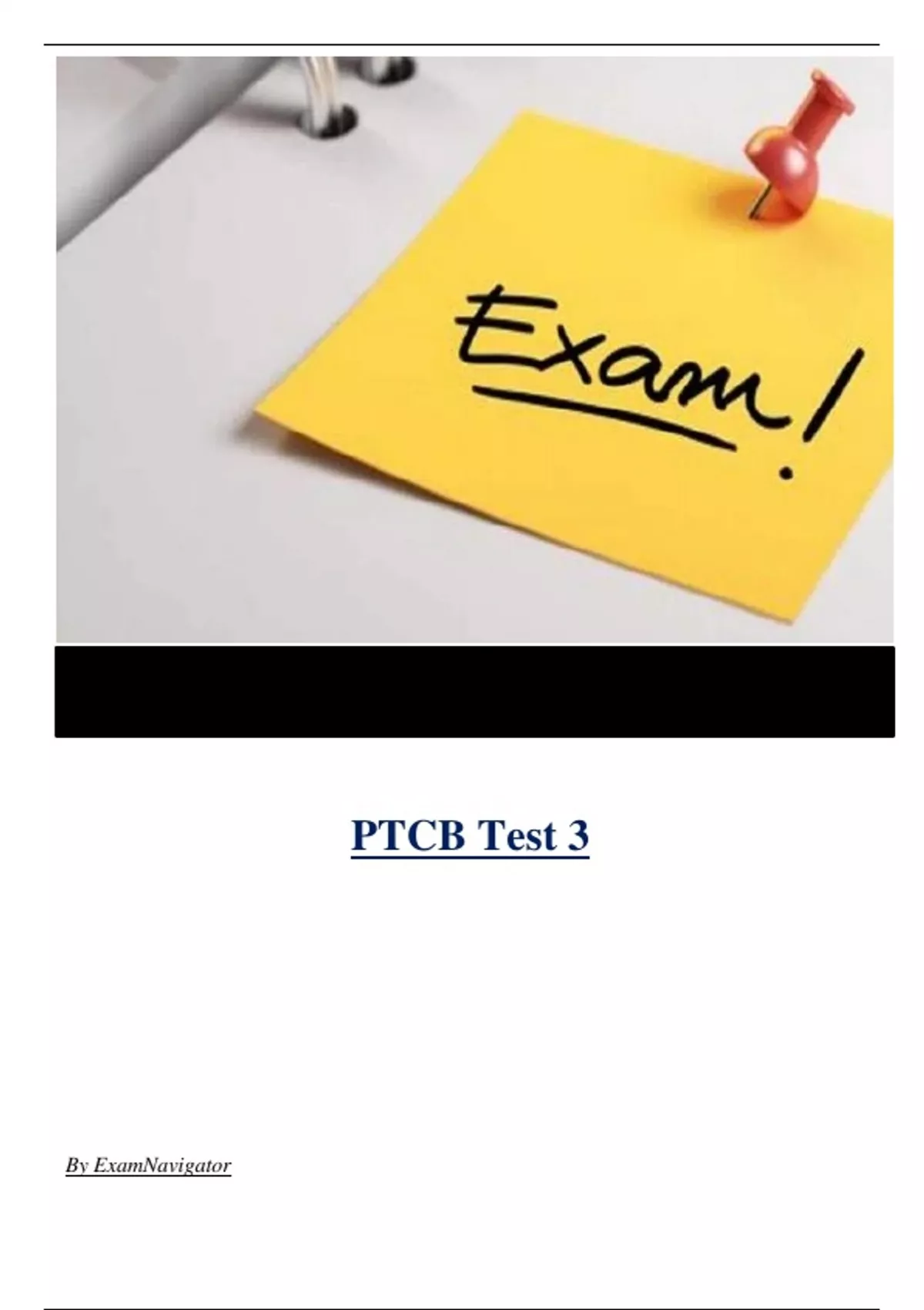 PTCB Test 3 ( Latest 2024 / 2025 ) Actual Questions and Answers 100% ...