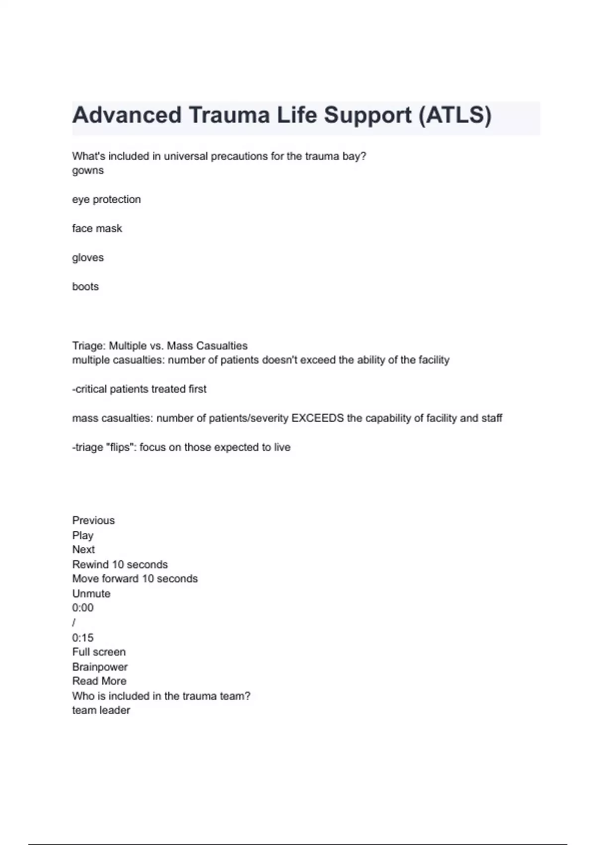 Advanced Trauma Life Support (ATLS) Exam Questions and Answers 2024/ ...