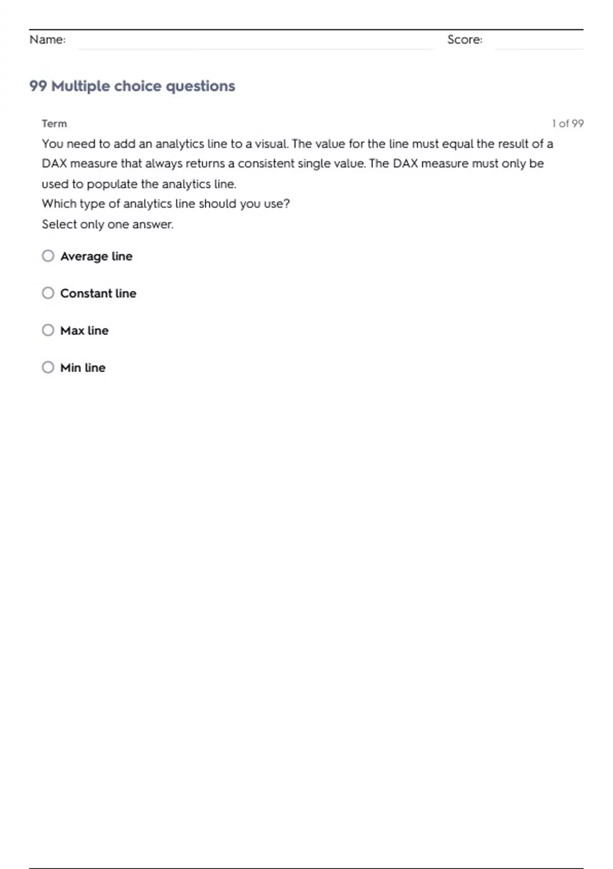 PL 300 MICROSOFT POWER BI DATA ANALYST PRACTICE QUESTIONS AND ANSWERS