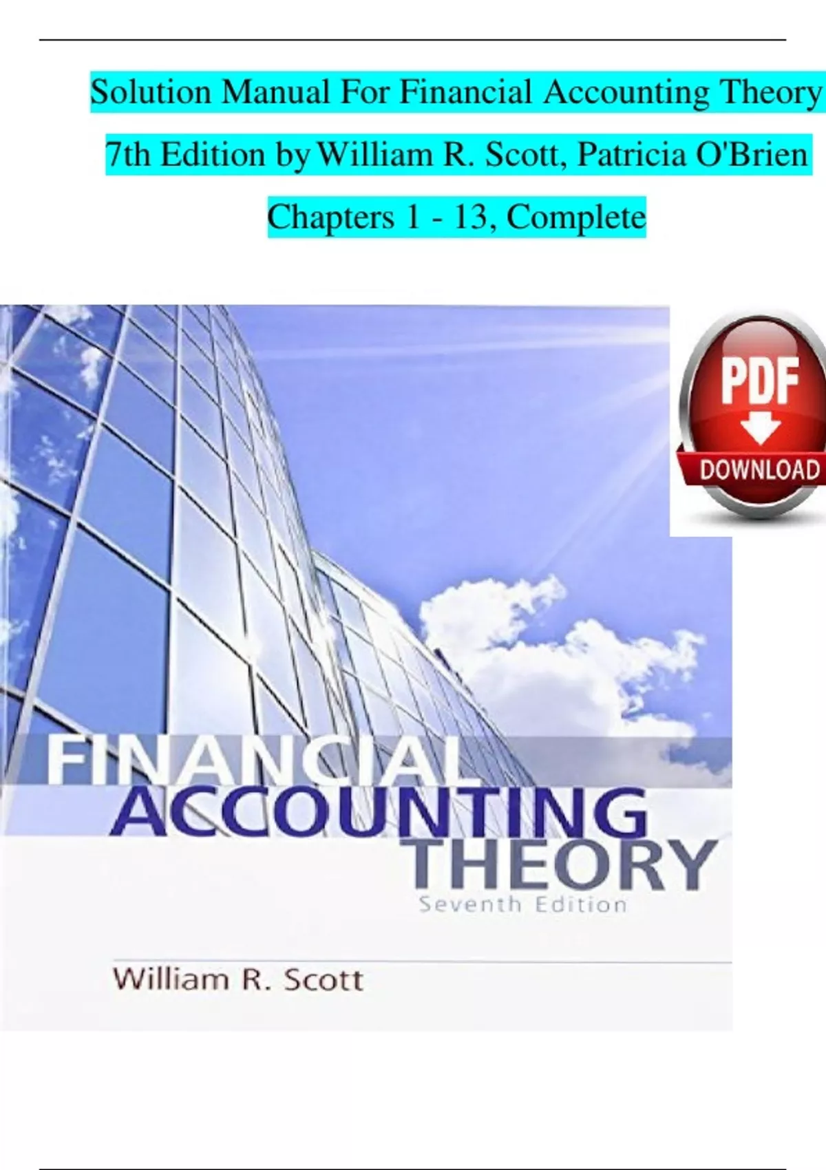 Solution Manual For Financial Accounting Theory 7th Edition by William ...