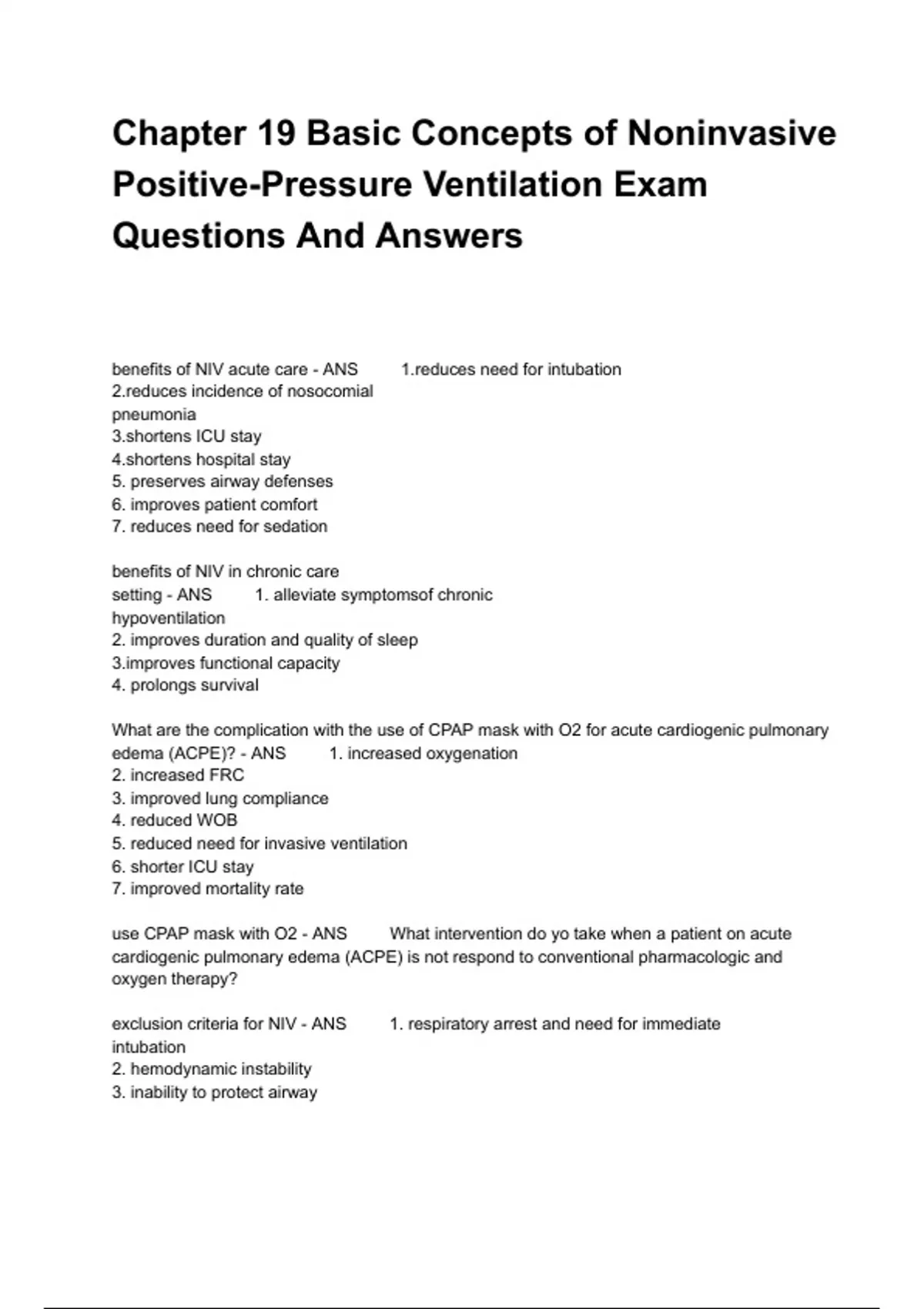 Chapter 19 Basic Concepts of Noninvasive Positive-Pressure Ventilation ...