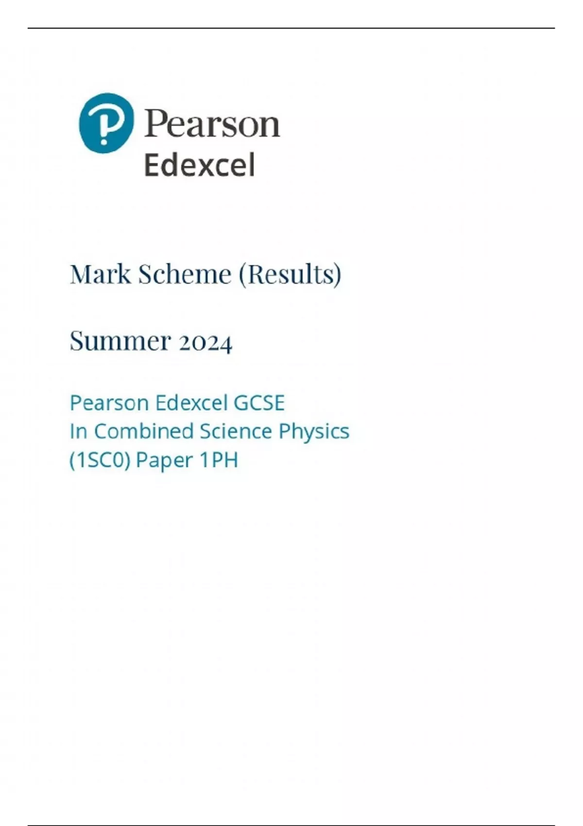GCSE EDEXCEL 2024 Higher Combined Science Physics Paper 1 (Paper 3 ...