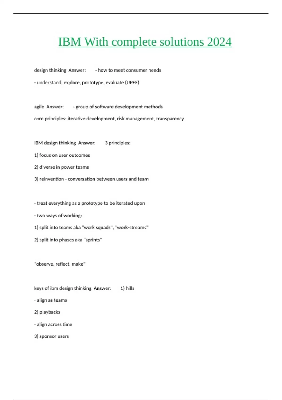 IBM With complete solutions 2024 - IBM - Stuvia US