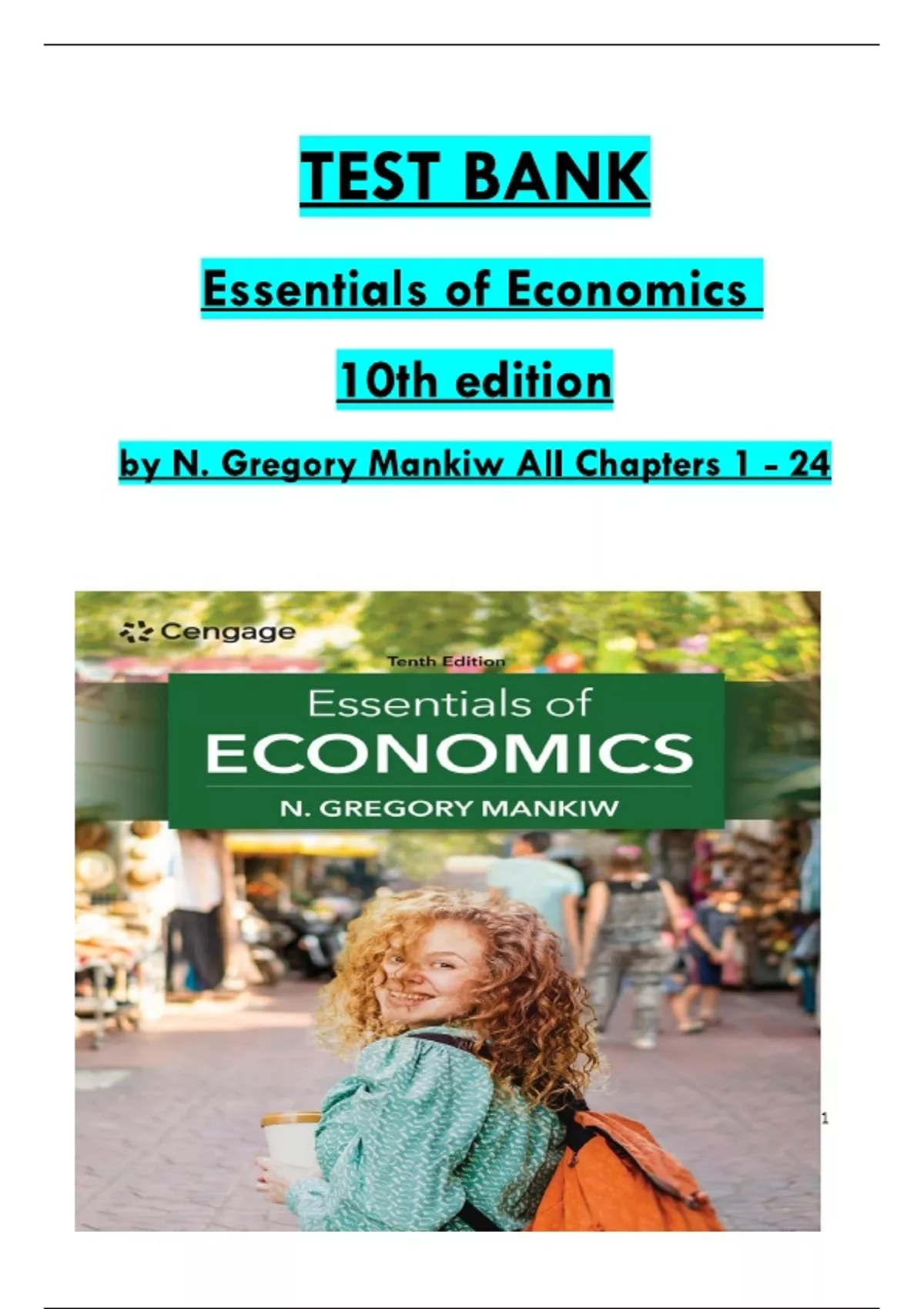 Test Bank for Principles of Economics 10th Edition By Gregory Mankiw ...