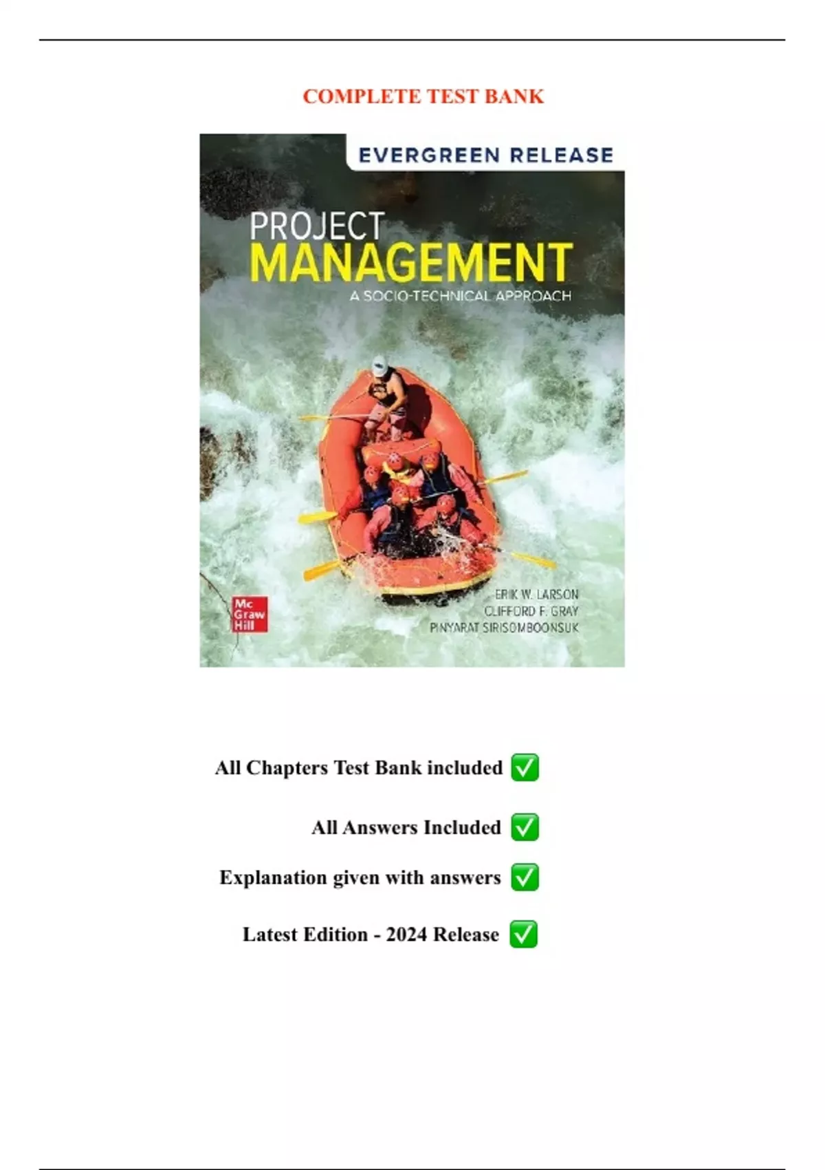 Test Bank for Project Management: A Socio-Technical Approach: 2024 ...