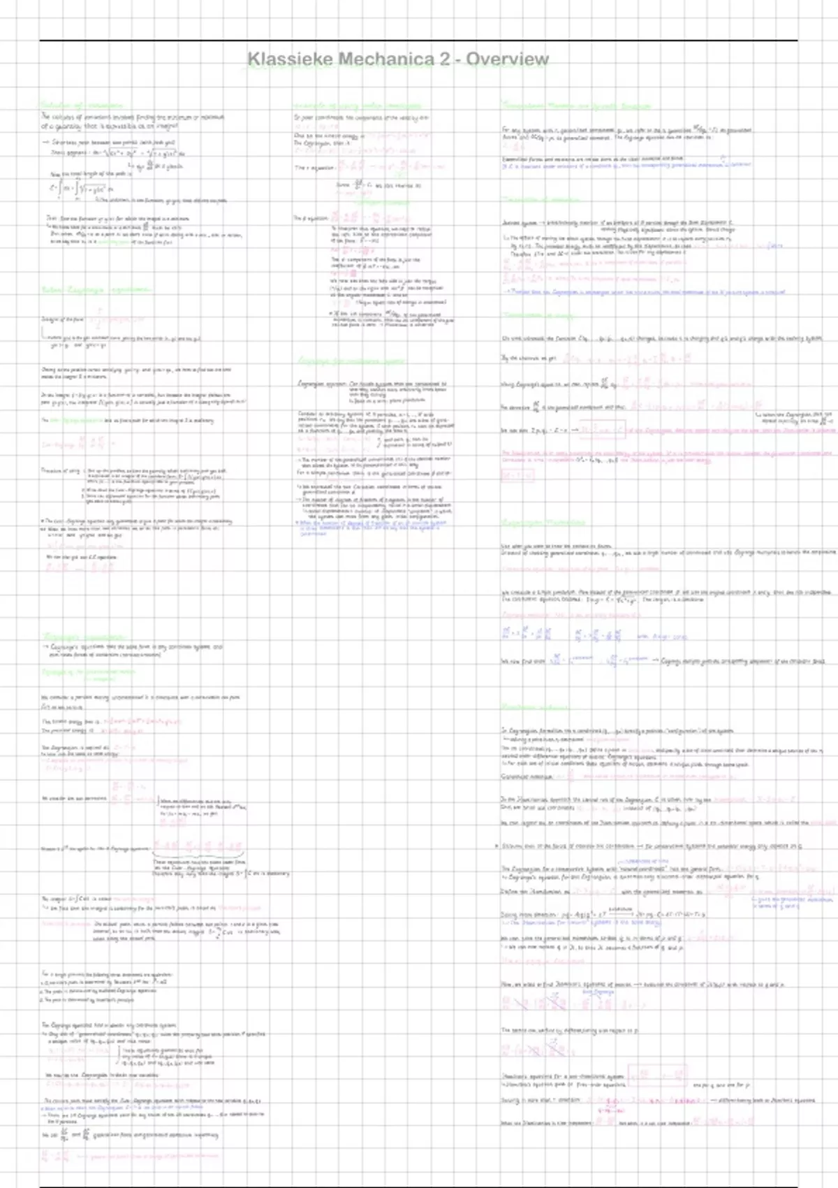 Samenvatting met voorbeelden van situaties van Klassieke Mechanica 2 ...