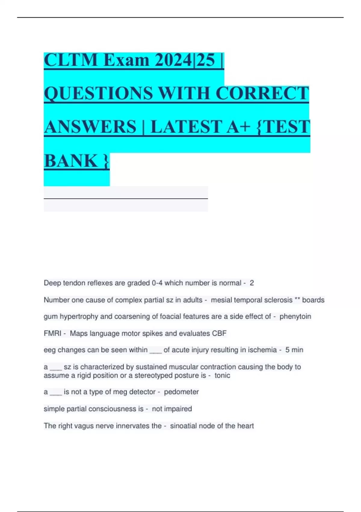 CLTM Exam 2024|25 | QUESTIONS WITH CORRECT ANSWERS | LATEST A+ {TEST ...