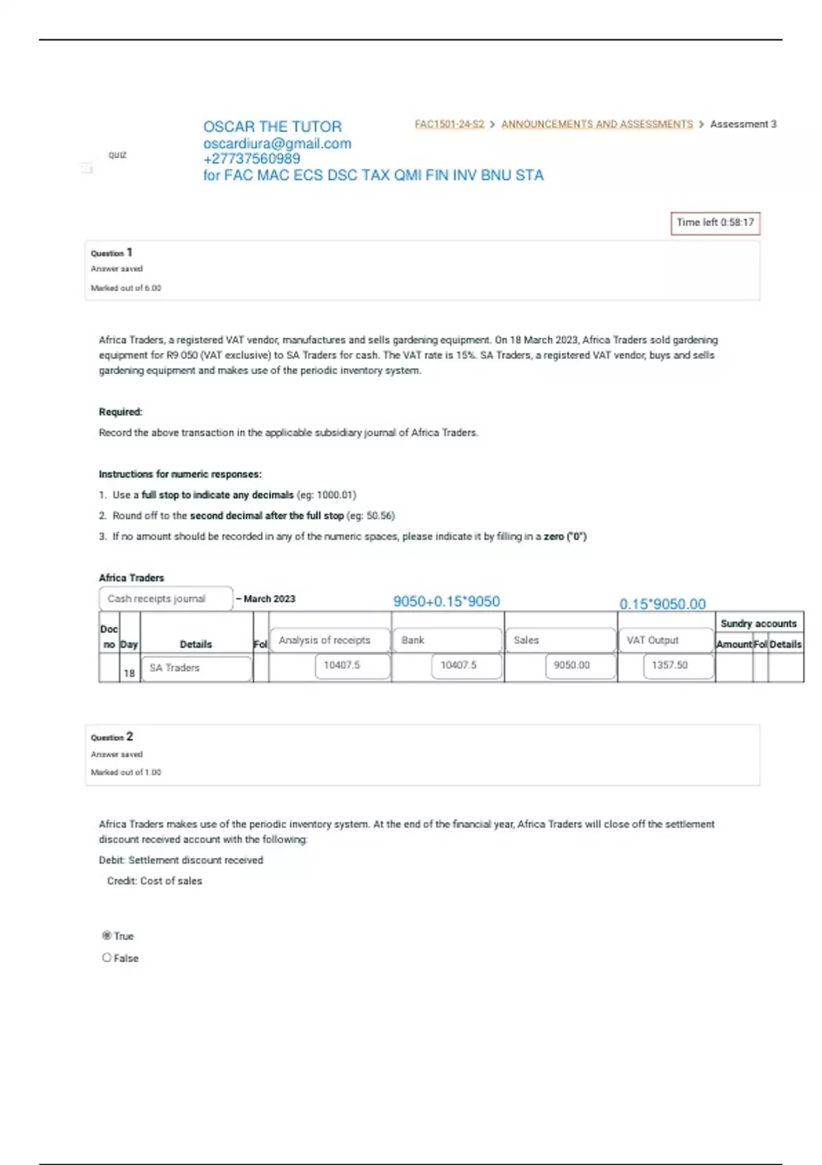 FAC1501 ASSESSMENT 3 SEM 2 OF 2024 EXPECTED QUESTIONS AND ANSWERS ...