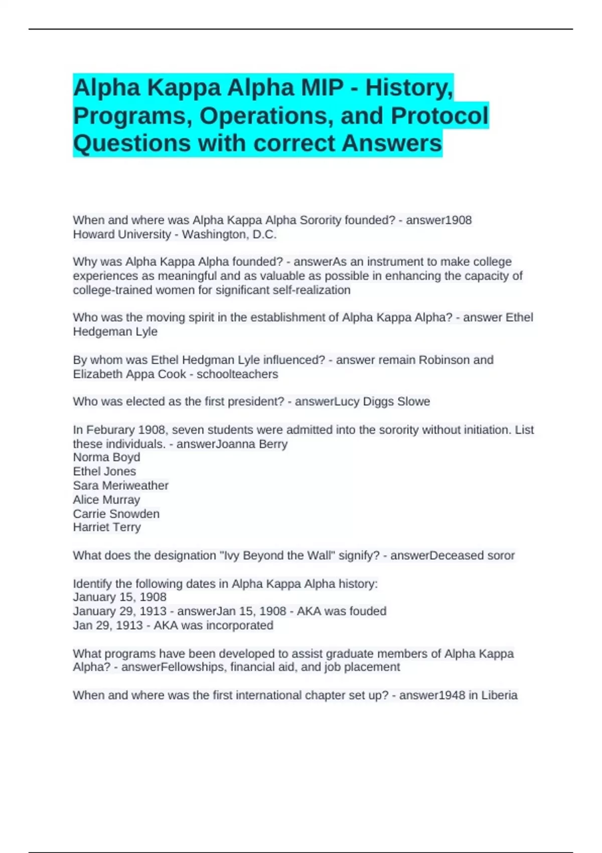 Alpha Kappa Alpha MIP - History, Programs, Operations, and Protocol ...