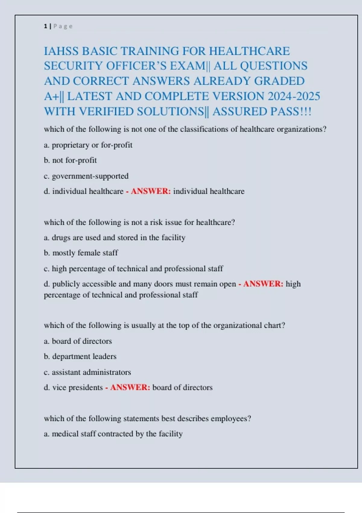 IAHSS FINAL EXAM 2025|| IAHSS SUPERVISOR FINAL EXAM || IAHSS BASIC ...