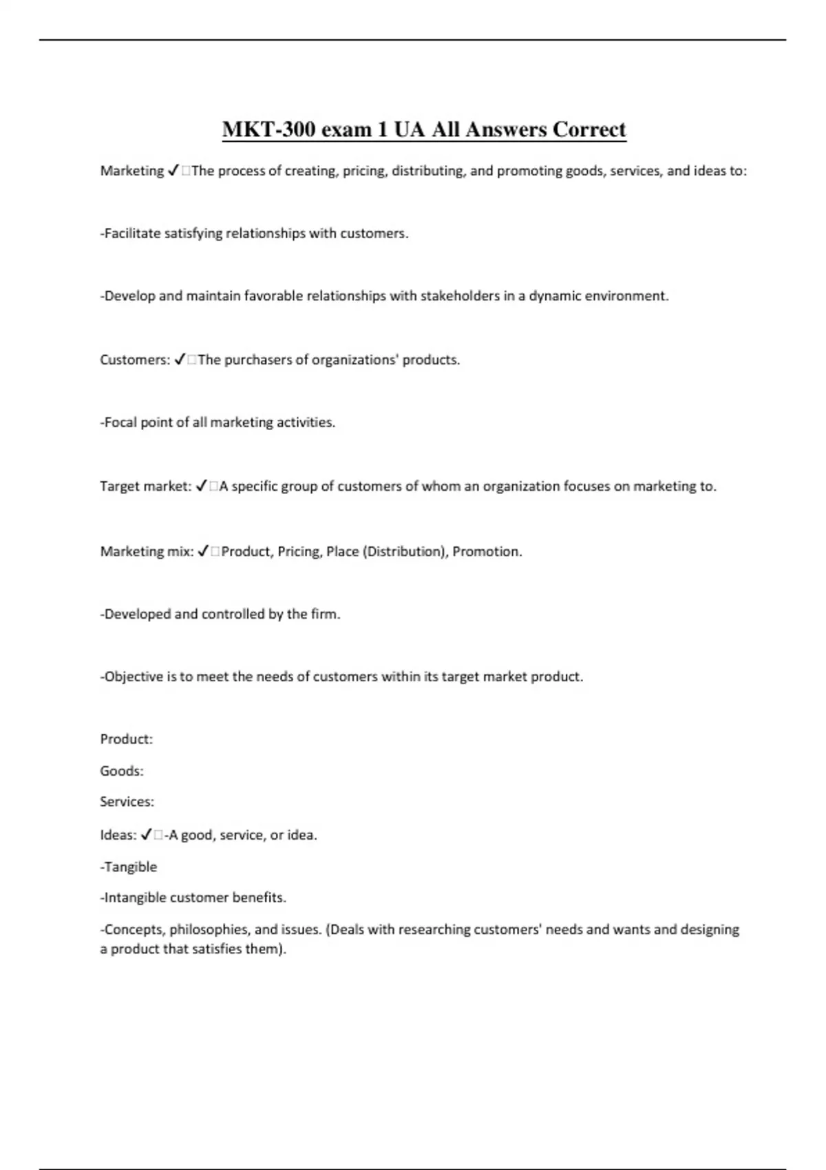 MKT-300 exam 1 UA All Answers Correct - MKT-300 exm 1 UA A - Stuvia US