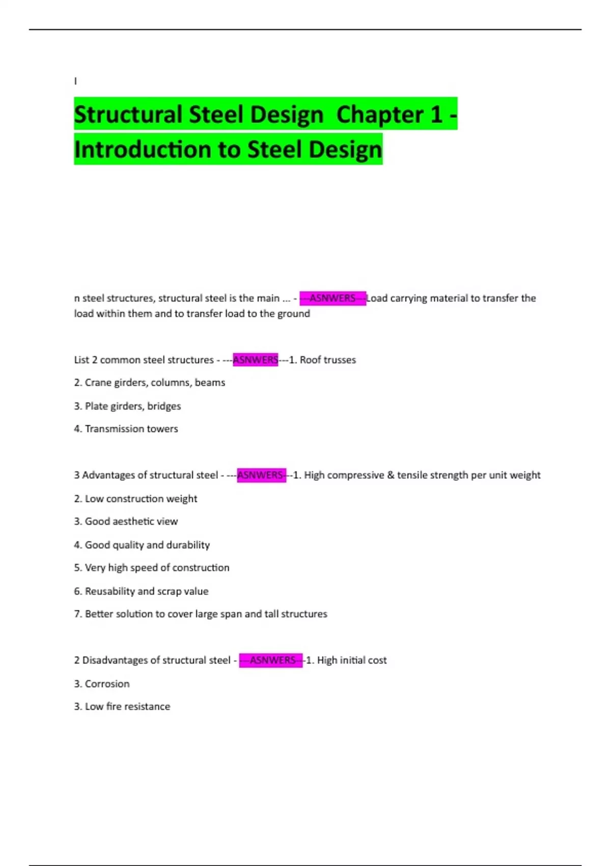 Structural Steel Design Chapter 1 - Introduction to Steel Design ...