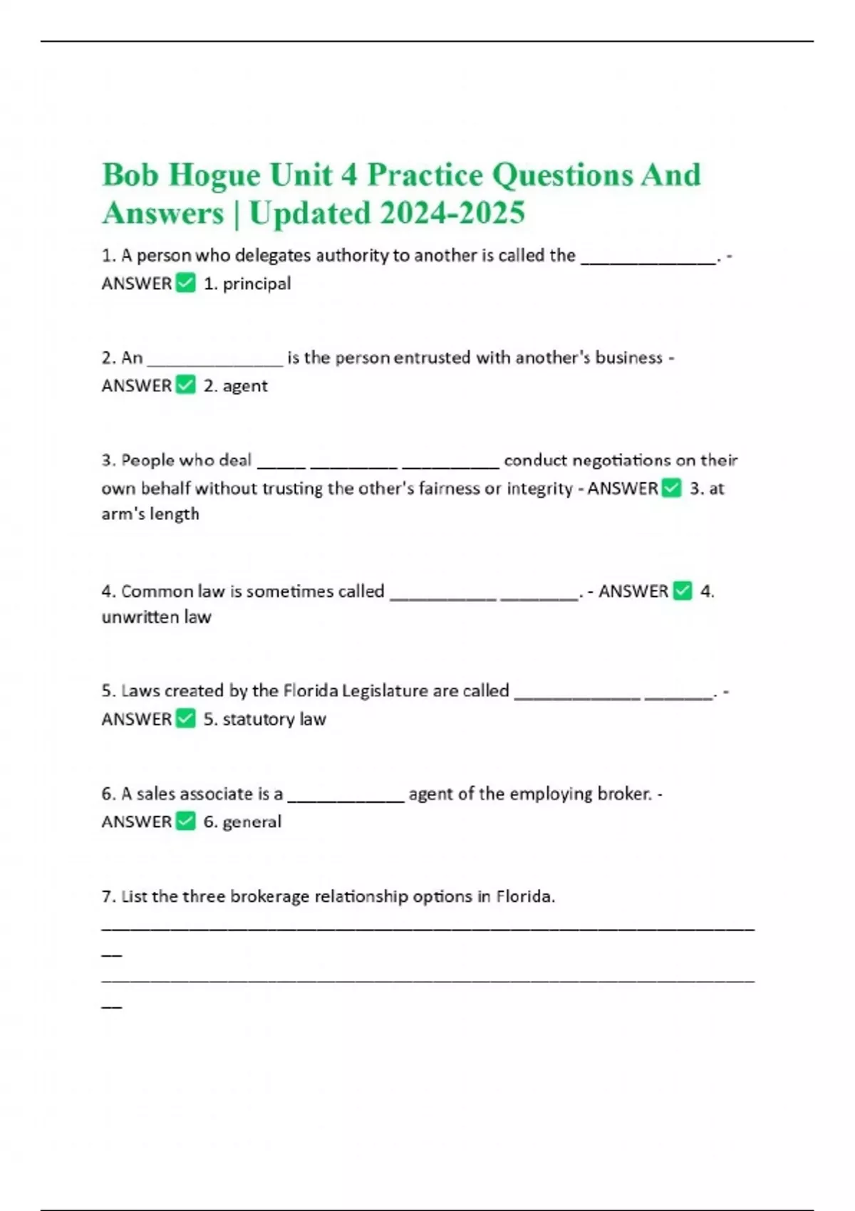 Bob Hogue Unit 4 Practice Questions And Answers | Updated - Bob Hogue ...