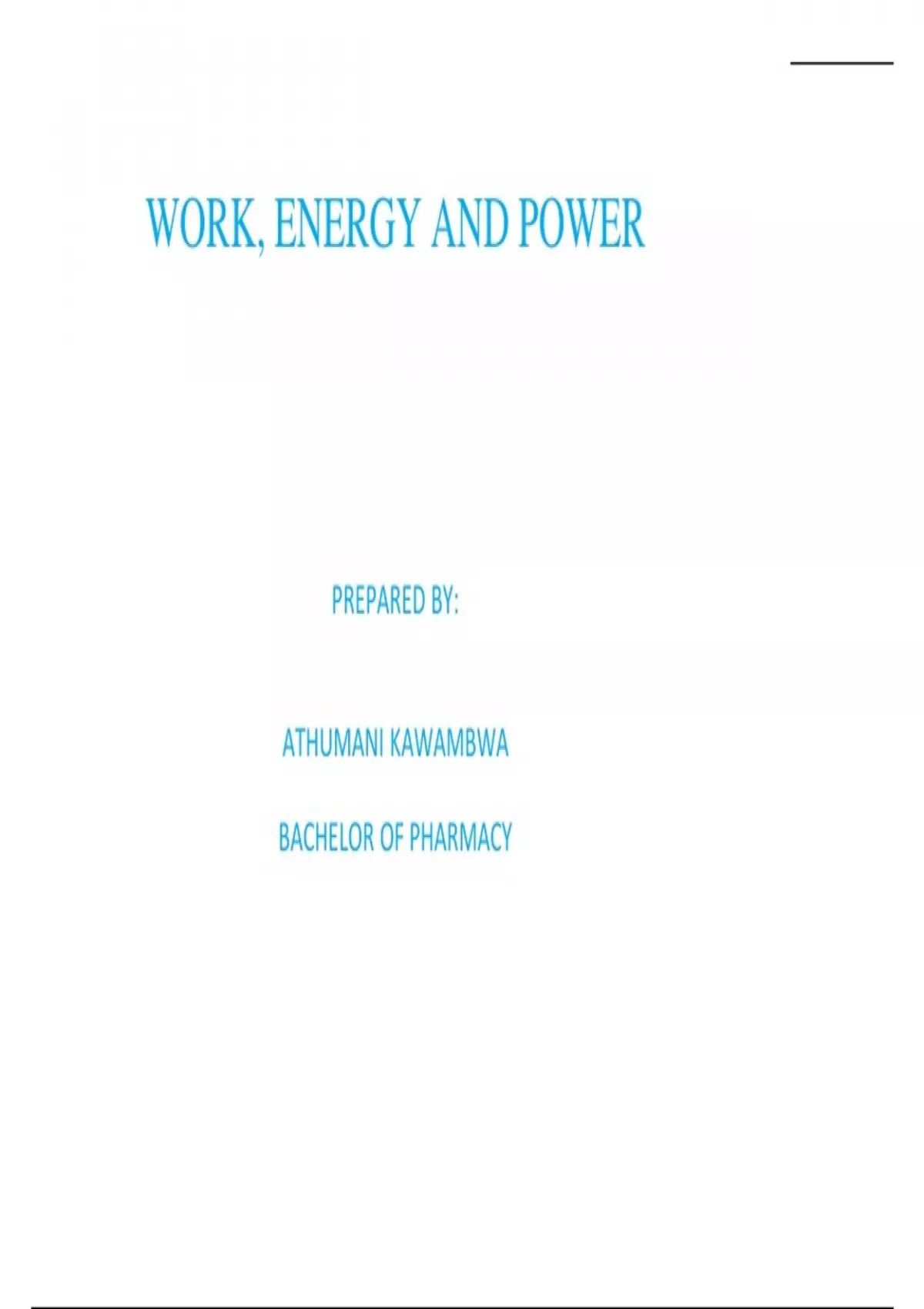 Summary Work, energy and power - Physics - Stuvia US
