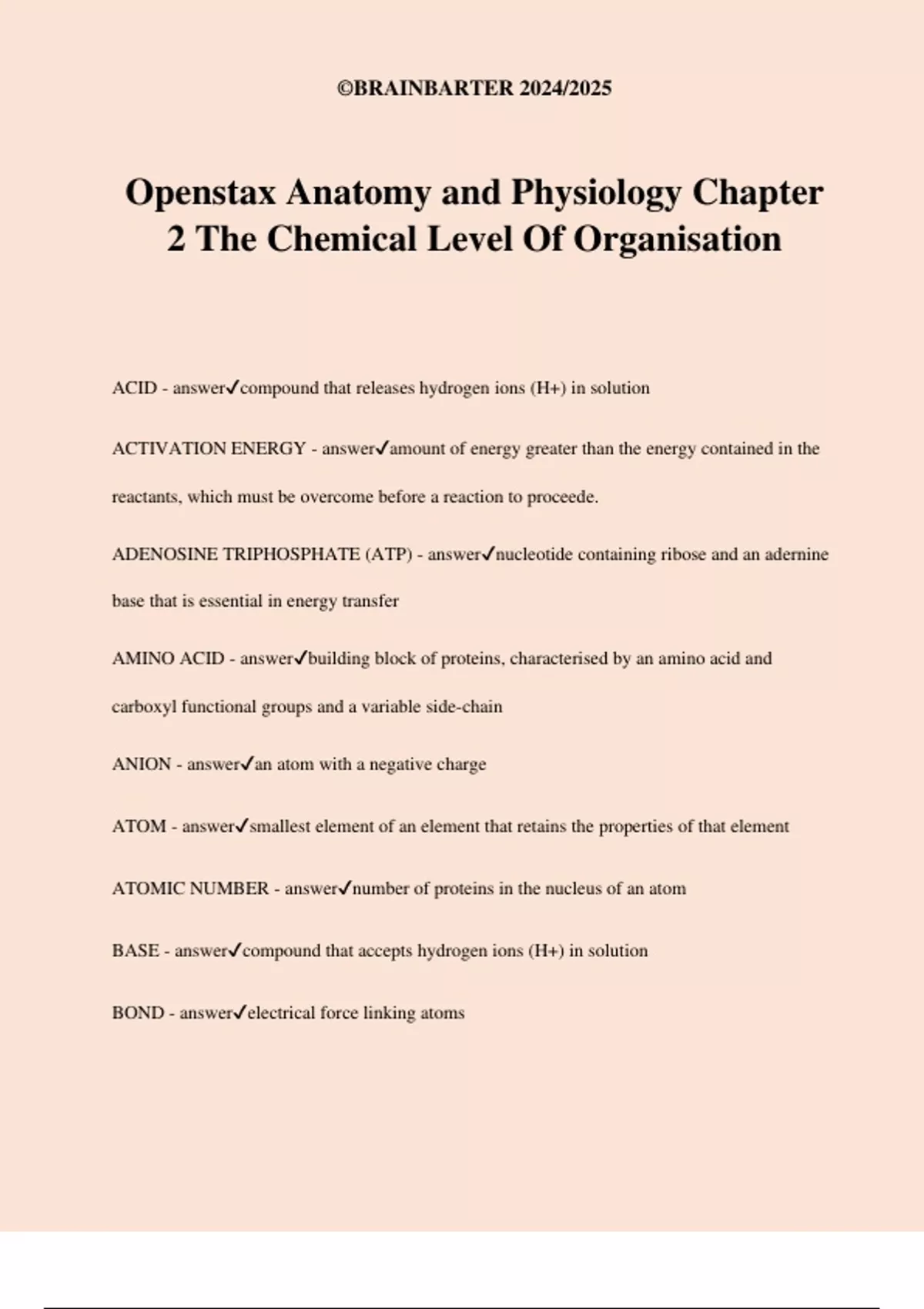 Openstax Anatomy and Physiology Chapter 2 The Chemical Level Of ...
