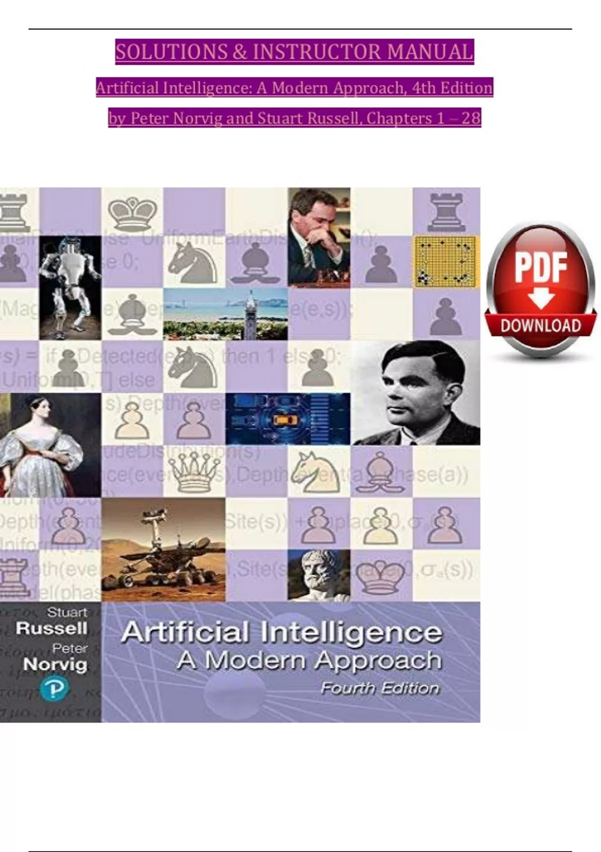 SOLUTIONS & INSTRUCTOR MANUAL for Artificial Intelligence: A Modern Approach, 4th Edition by ...