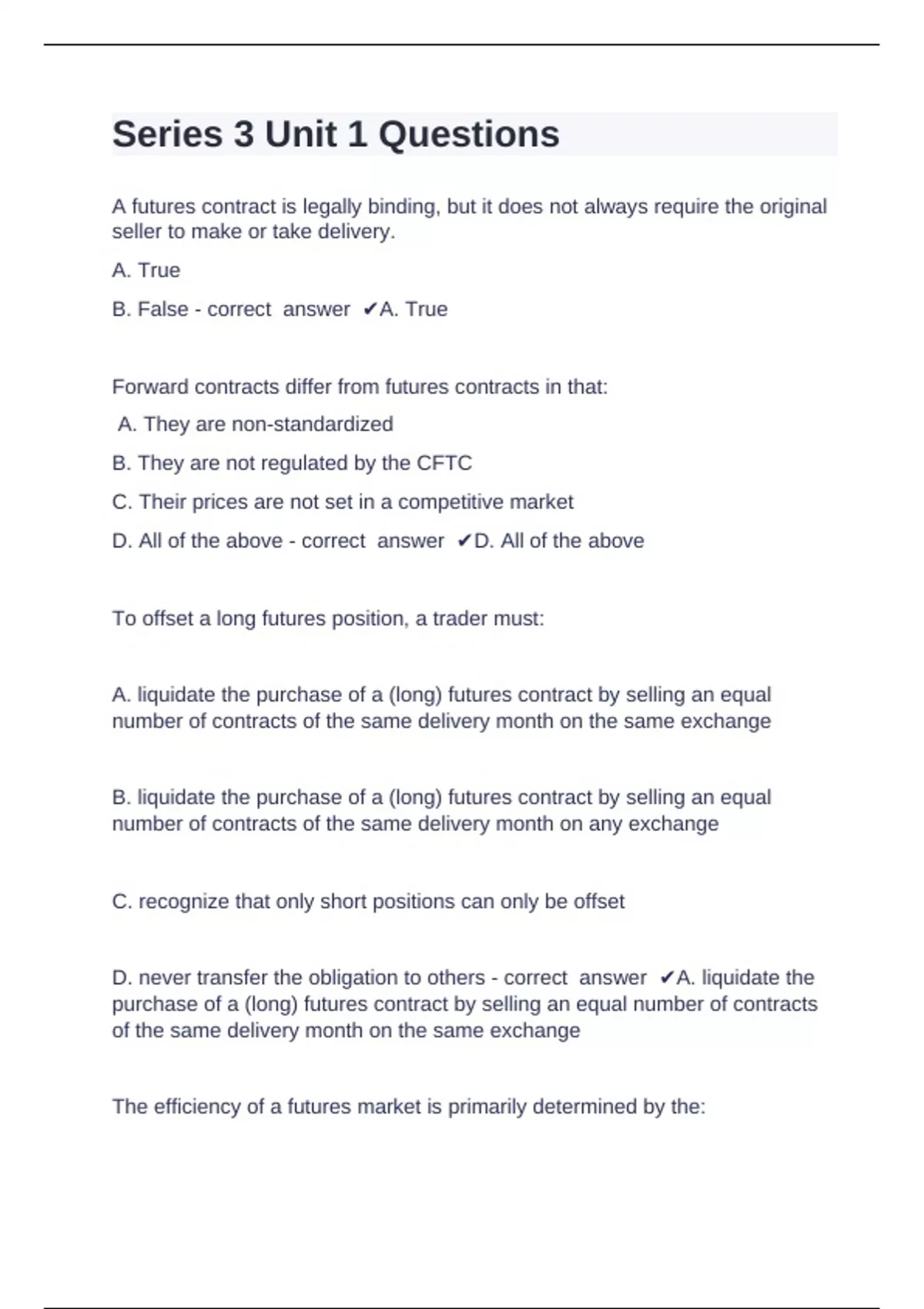 Series 3 Unit 1 Questions and answers already passed 2024 - SERIES 3 ...