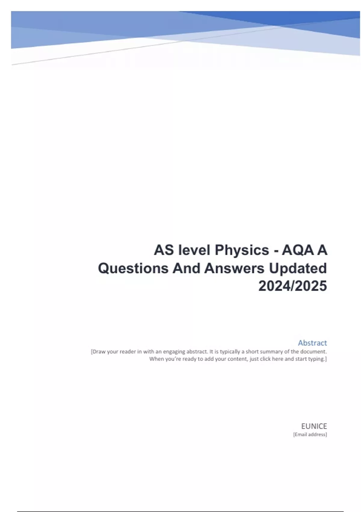AS level Physics AQA A Questions And Answers Updated 2024.pdf ...