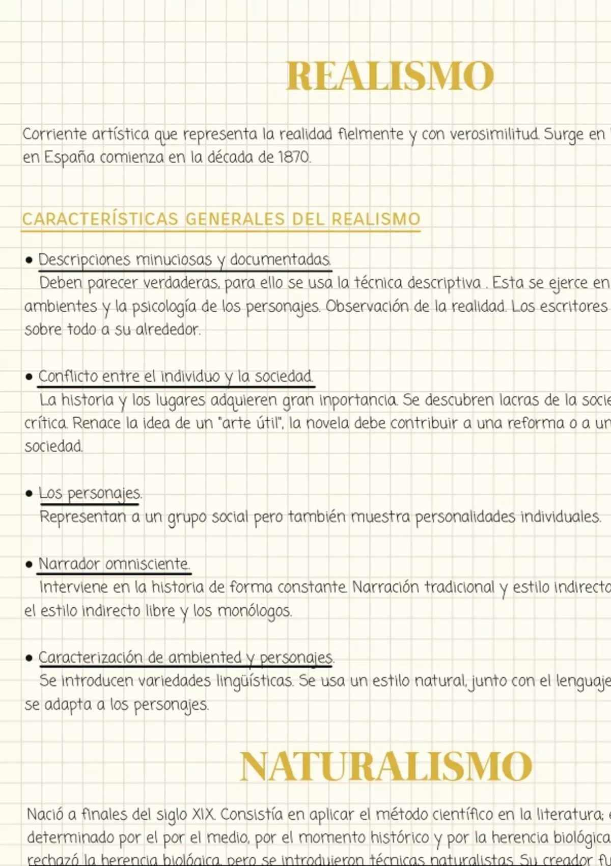 Sumario Realismo y Naturalismo - Spanish Language and Literature ...