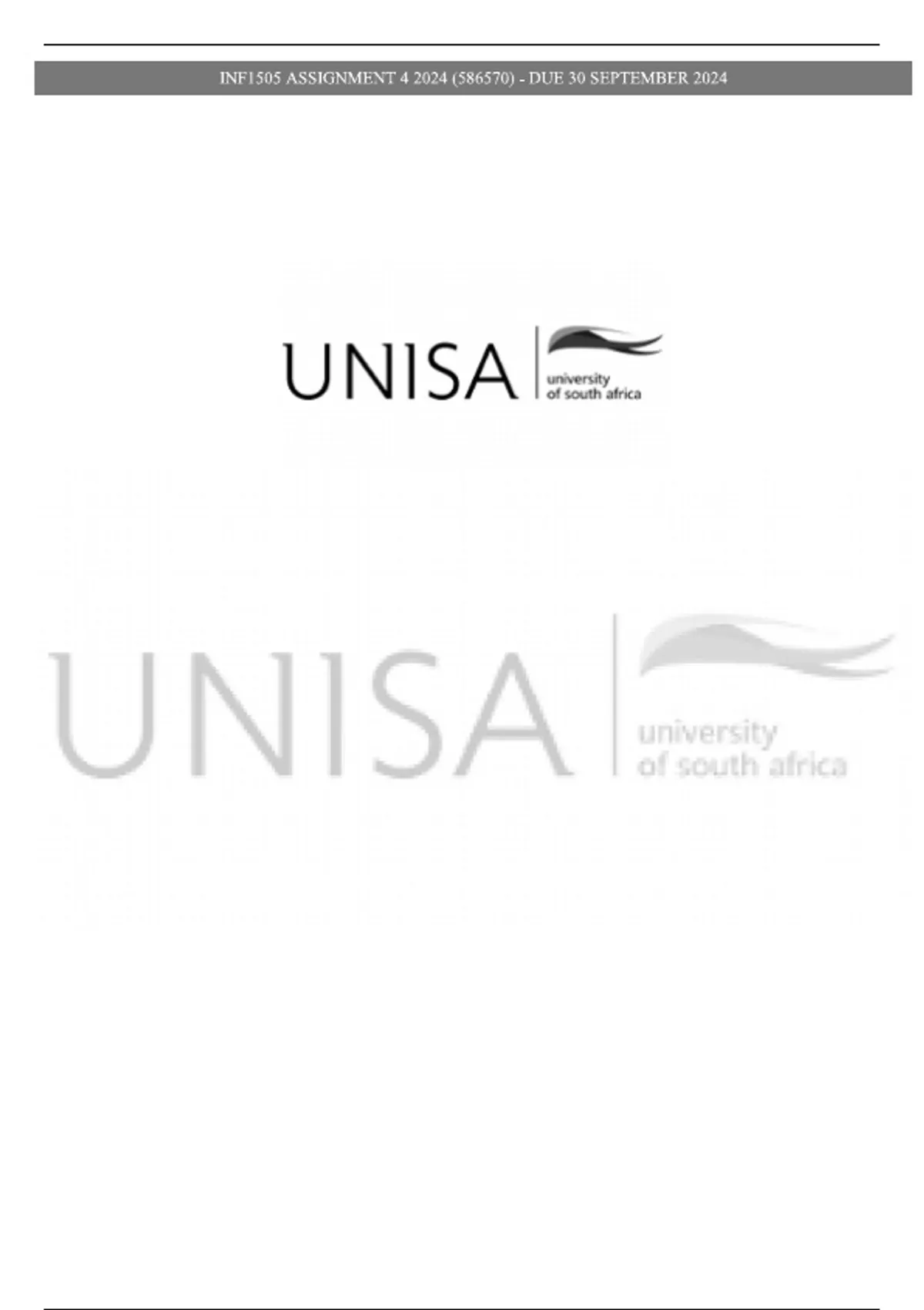 INF1505 ASSIGNMENT 4 QUIZ (COMPLETE ANSWERS) 2024 (586570) - ALL ...