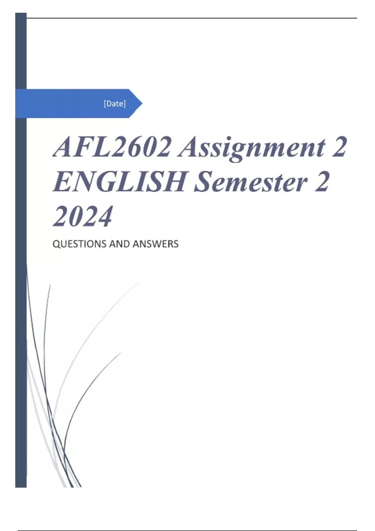 AFL2602 Assignment 2 ENGLISH Semester % TRUSTED Complete, trusted ...