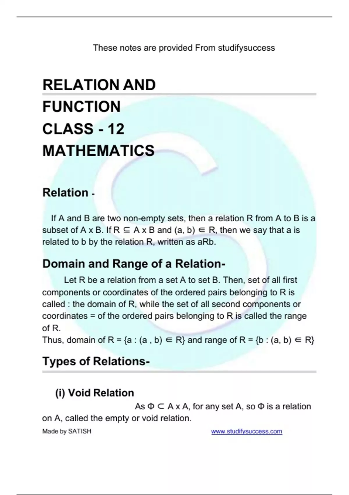 class 12 mathematics chapter 1 ratio and function CBSE - Mathematics - Stuvia US