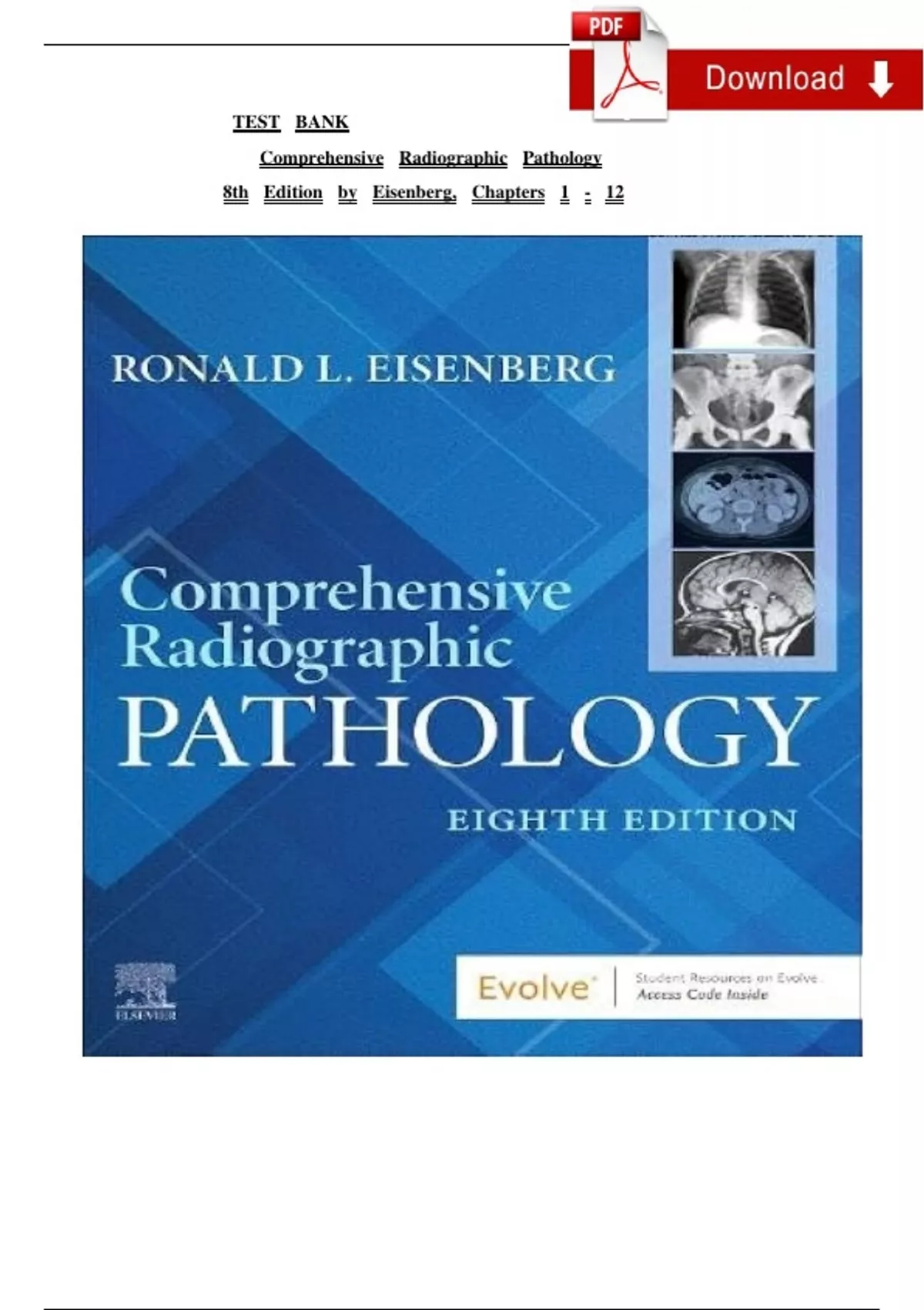 TEST BANK For Comprehensive Radiographic Pathology, 8th Edition by ...