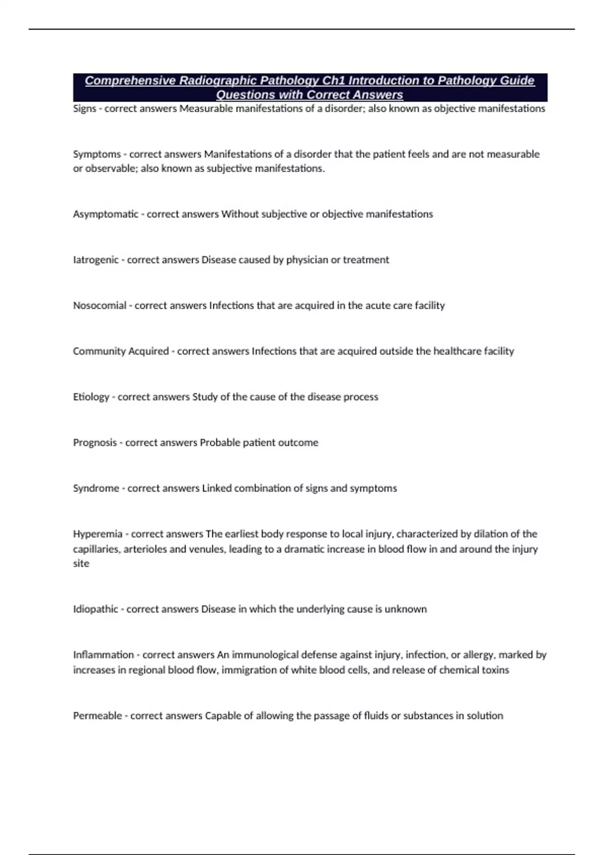 Comprehensive Radiographic Pathology Ch1 Introduction to Pathology ...
