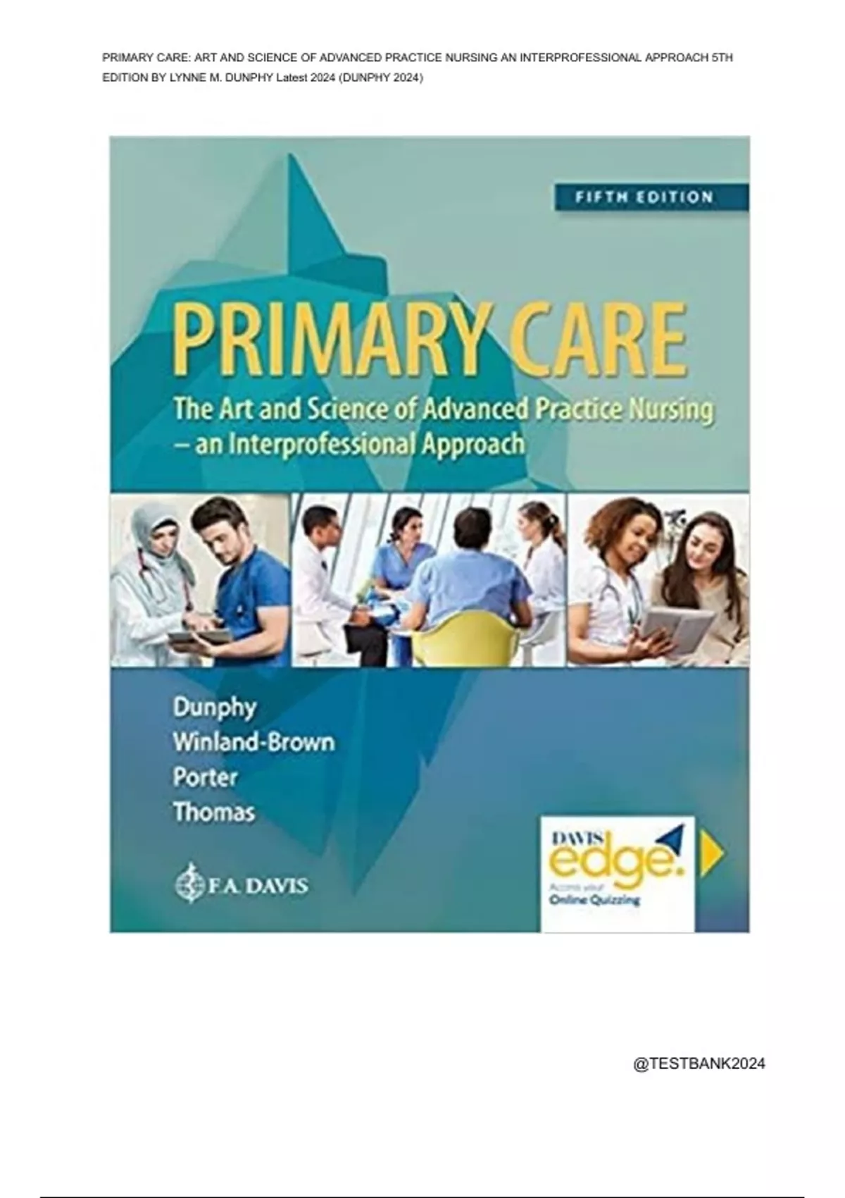 Test Bank for primary care art and science of advanced practice nursing ...