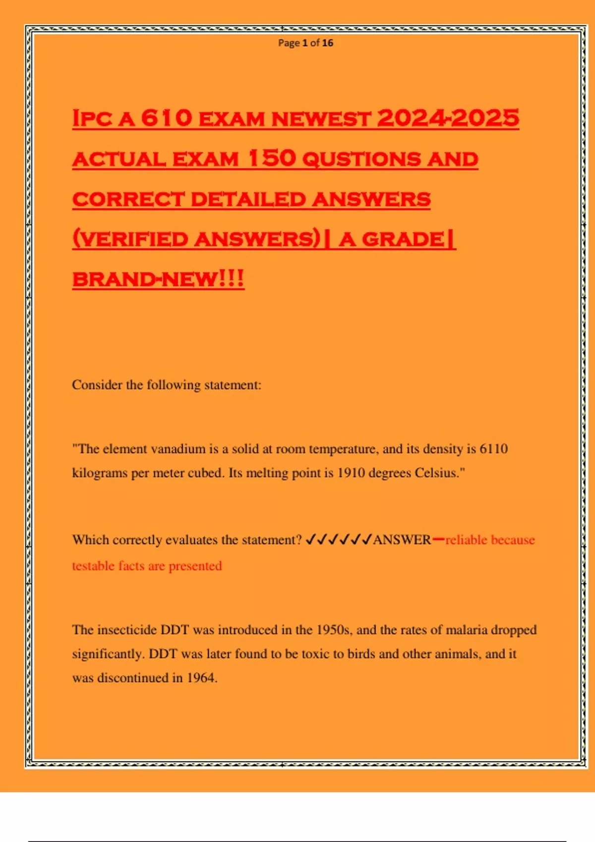 Ipc a 610 exam newest actual exam 150 qustions and correct detailed ...