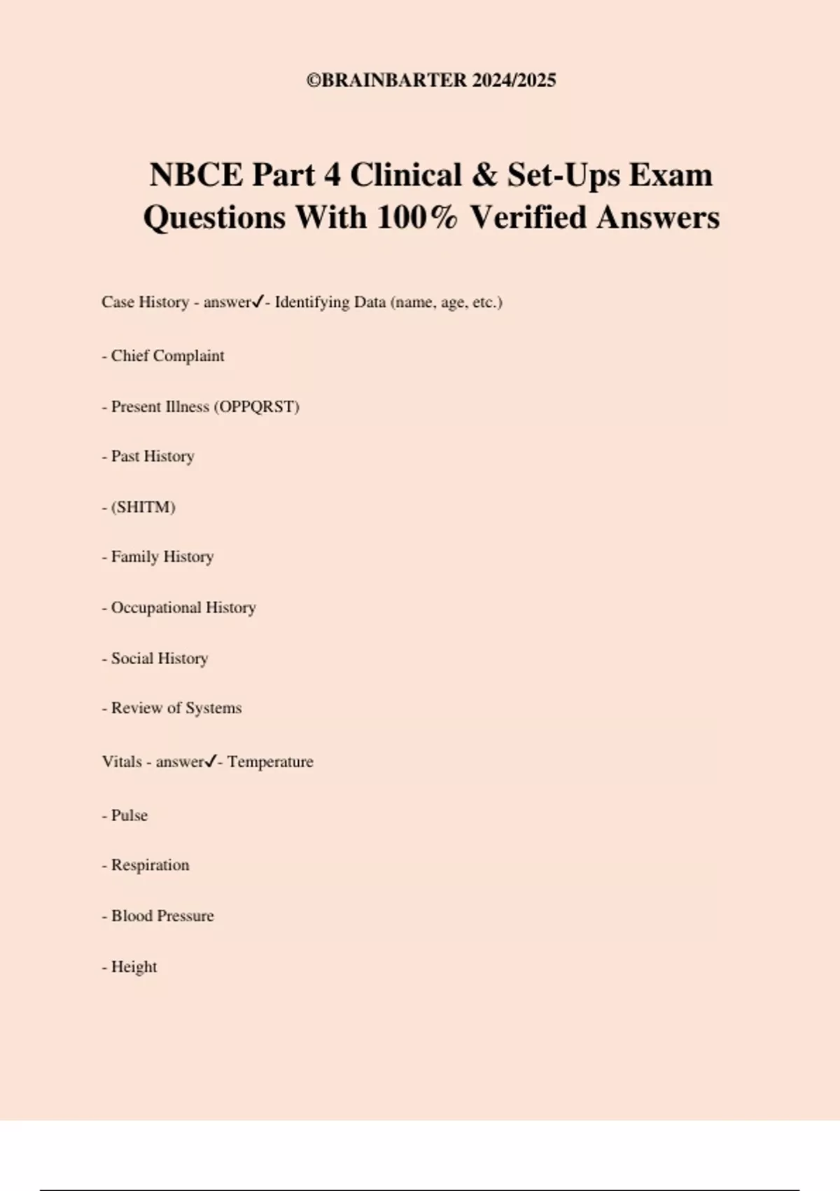 NBCE Part 4 Clinical & Set-Ups Exam Questions With 100% Verified ...