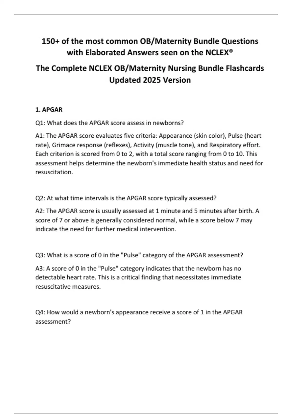 150+ of the most common OB.Maternity Bundle Questions with Elaborated ...