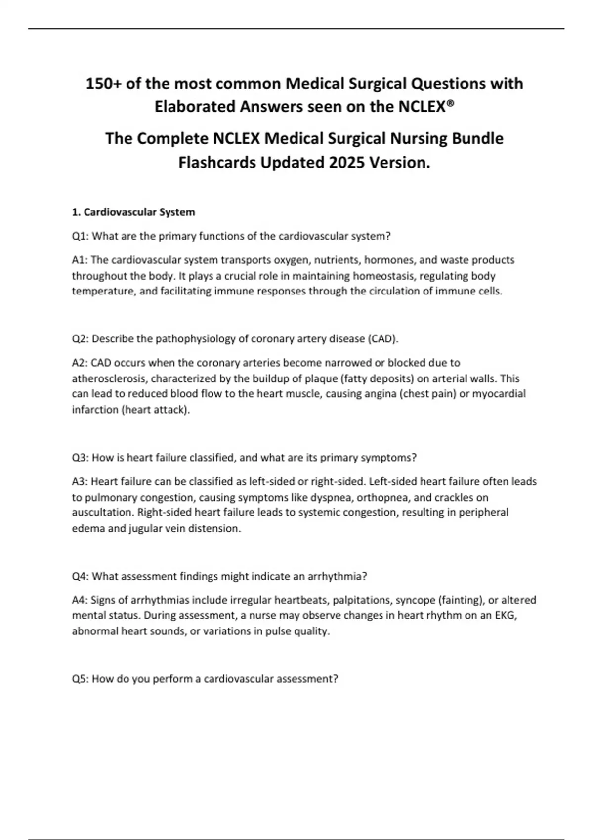 150+ of the most common Medical Surgical Questions with Elaborated ...