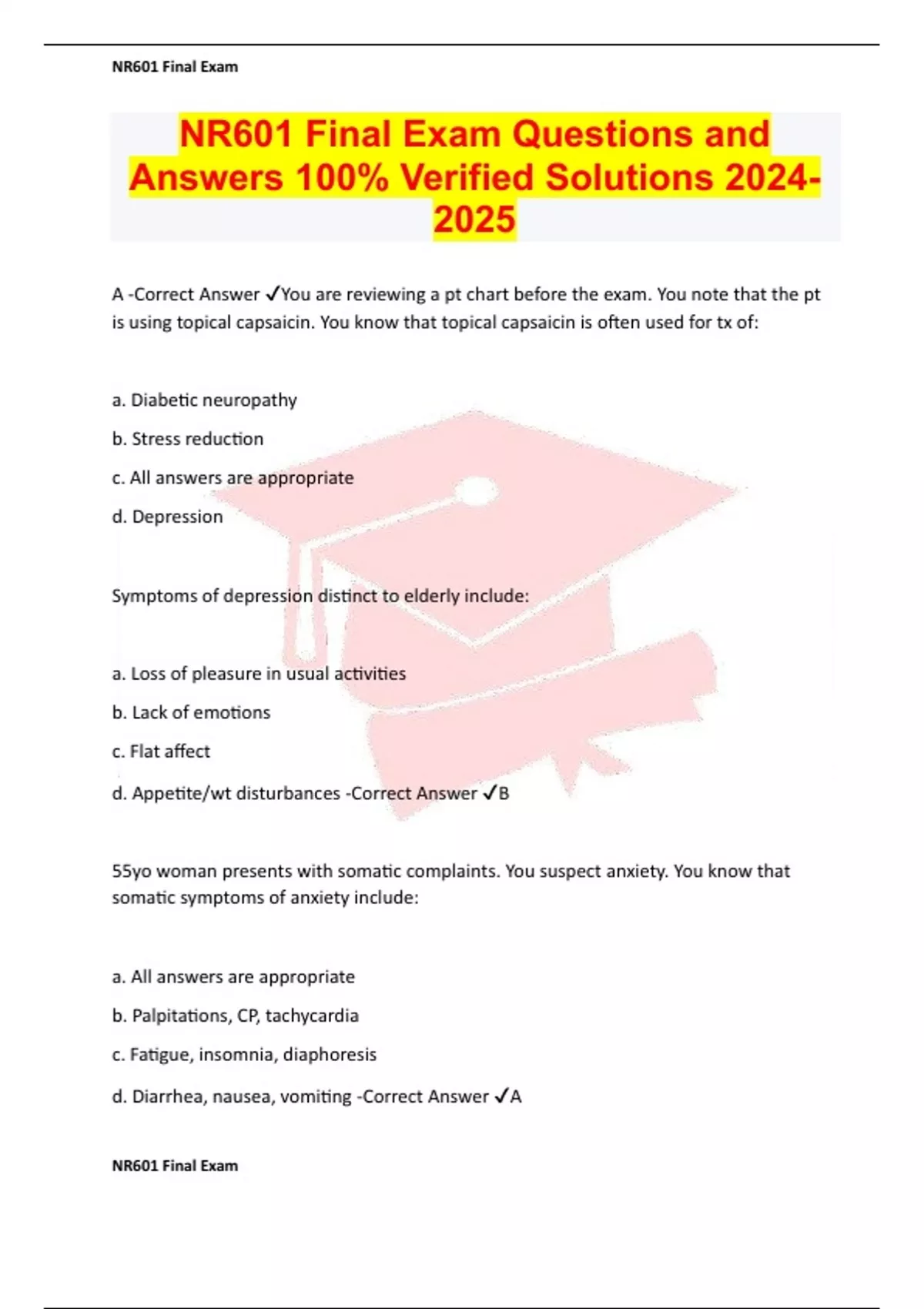 NR601 Final Exam Questions and Answers 100% Verified Solutions - NR601 ...