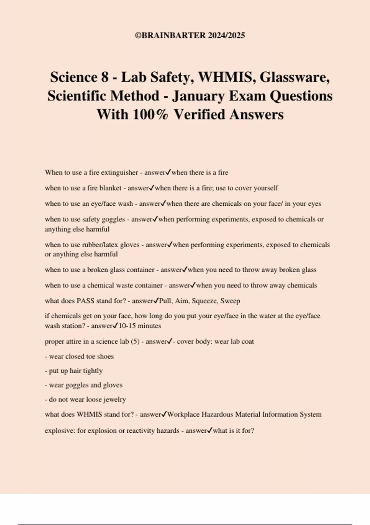Science 8 - Lab Safety, WHMIS, Glassware, Scientific Method - January ...