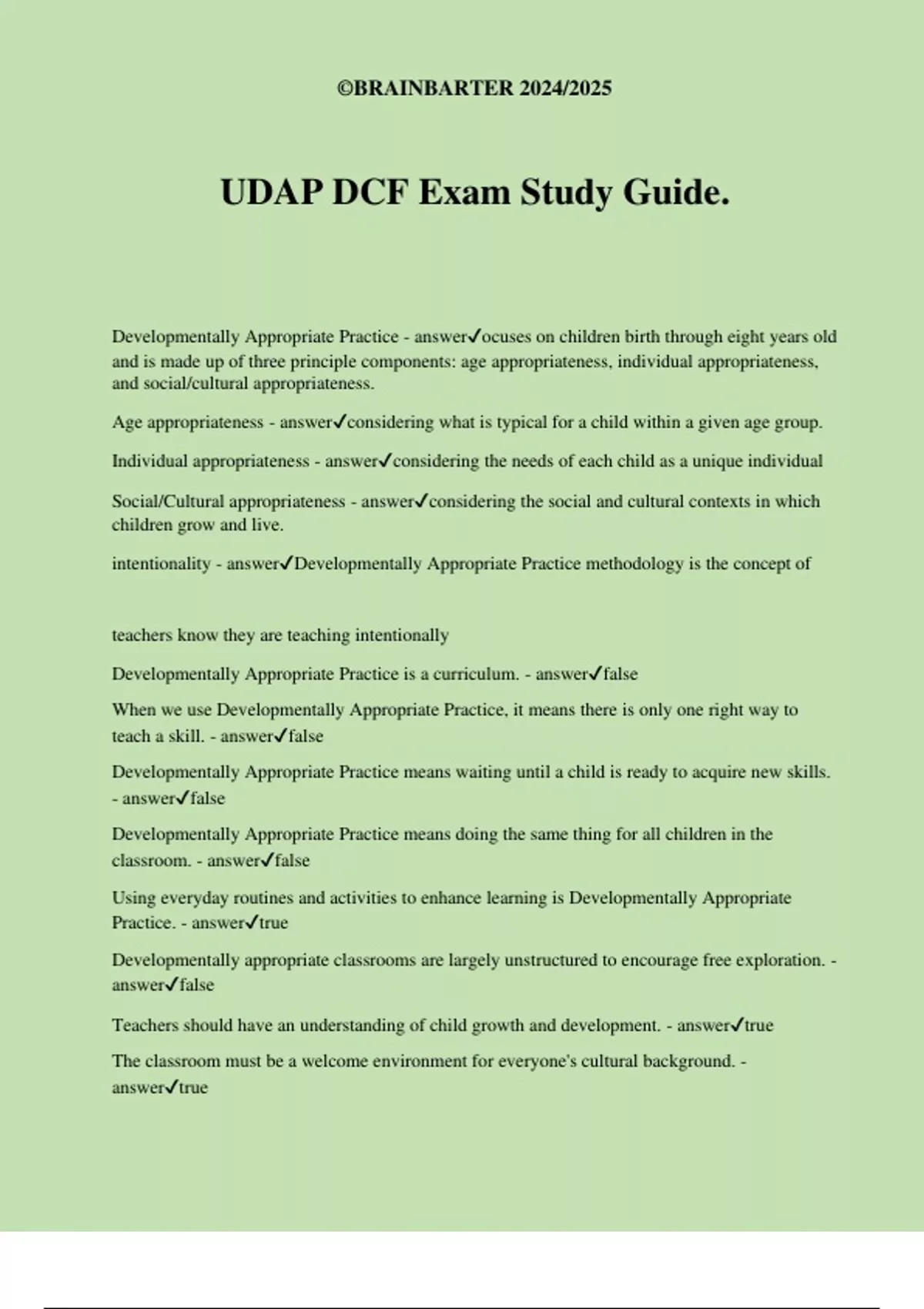 UDAP DCF Exam Study Guide. - UDAP - Stuvia US