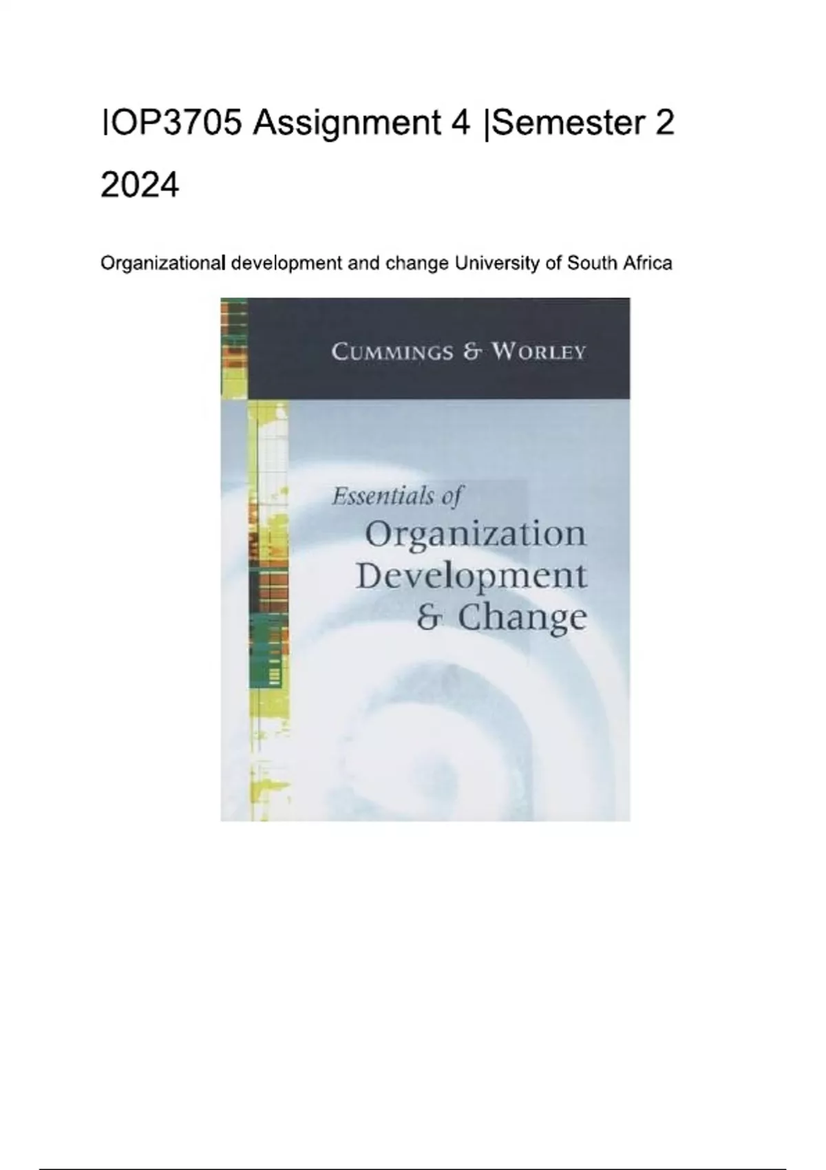 IOP3705 Assignment 4 Semester % satisfaction guarantee - Assignment ...