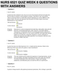 NURS 6521 QUIZ WEEK 8 QUESTIONS WITH ANSWERS - NURS 6521 - Stuvia US